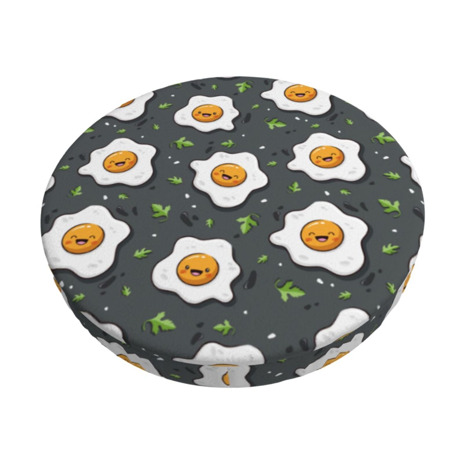 Fotbe Cute Poached Eggs Stool Covers Round,Waterproof Round Bar Stool ...