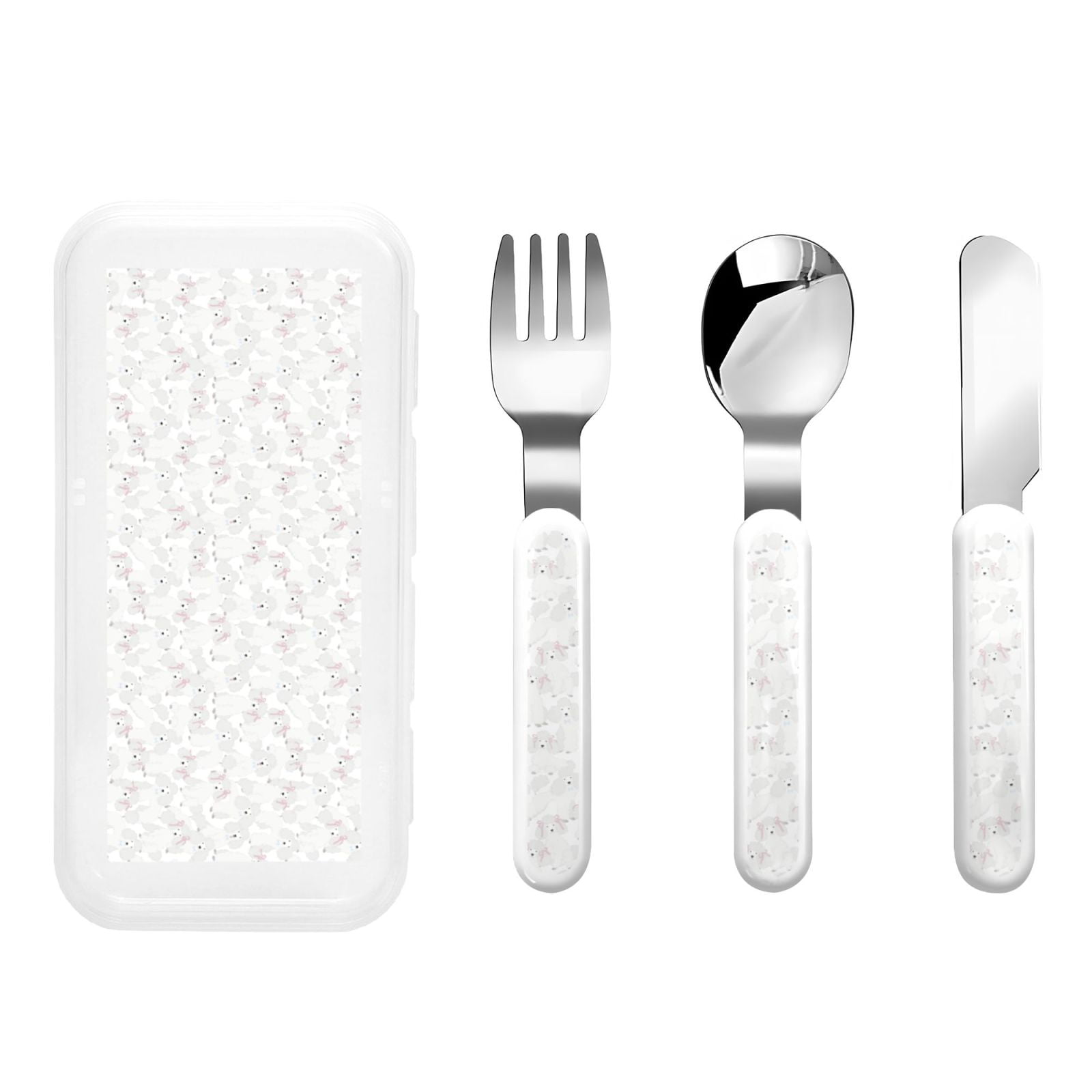 Fotbe Cute Poodle Dog for Stainless Steel Kids Silverware Set - Child ...