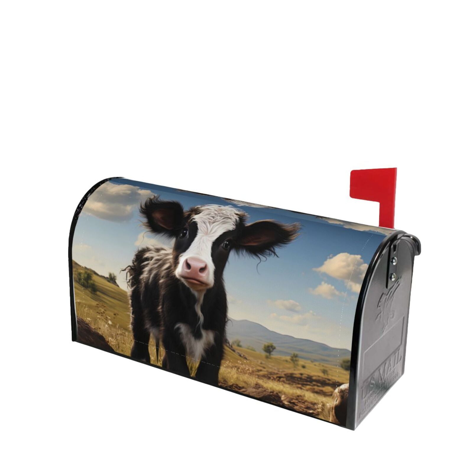 Fotbe Cute Prairie Cow Mailbox Covers Post Letter Box Cover Garden ...