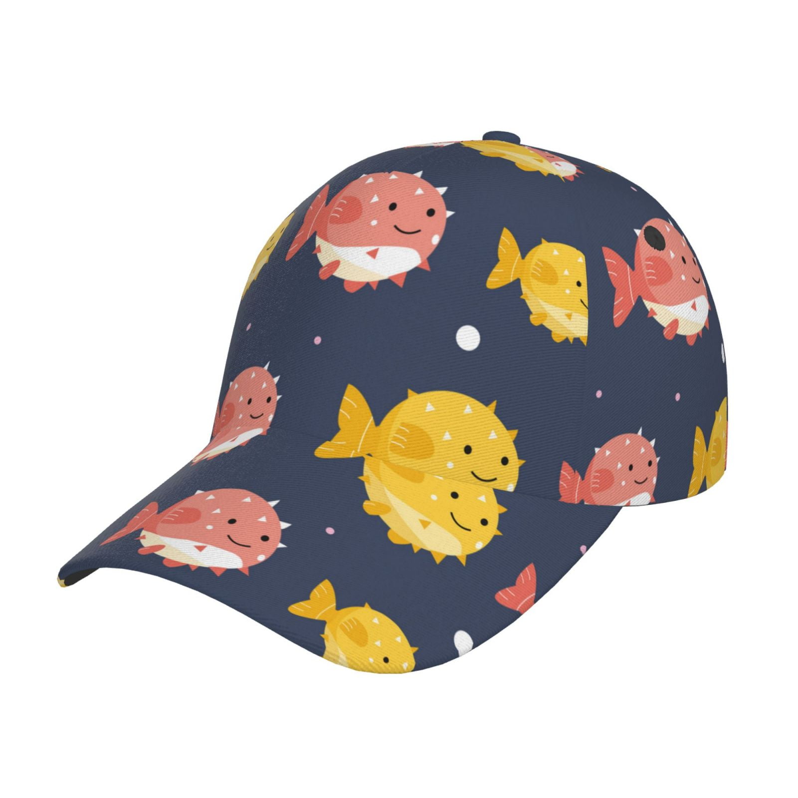 Fotbe Cute Puffer Fish Baseball Cap, Cute Puffer Fish Print Dad Hat ...