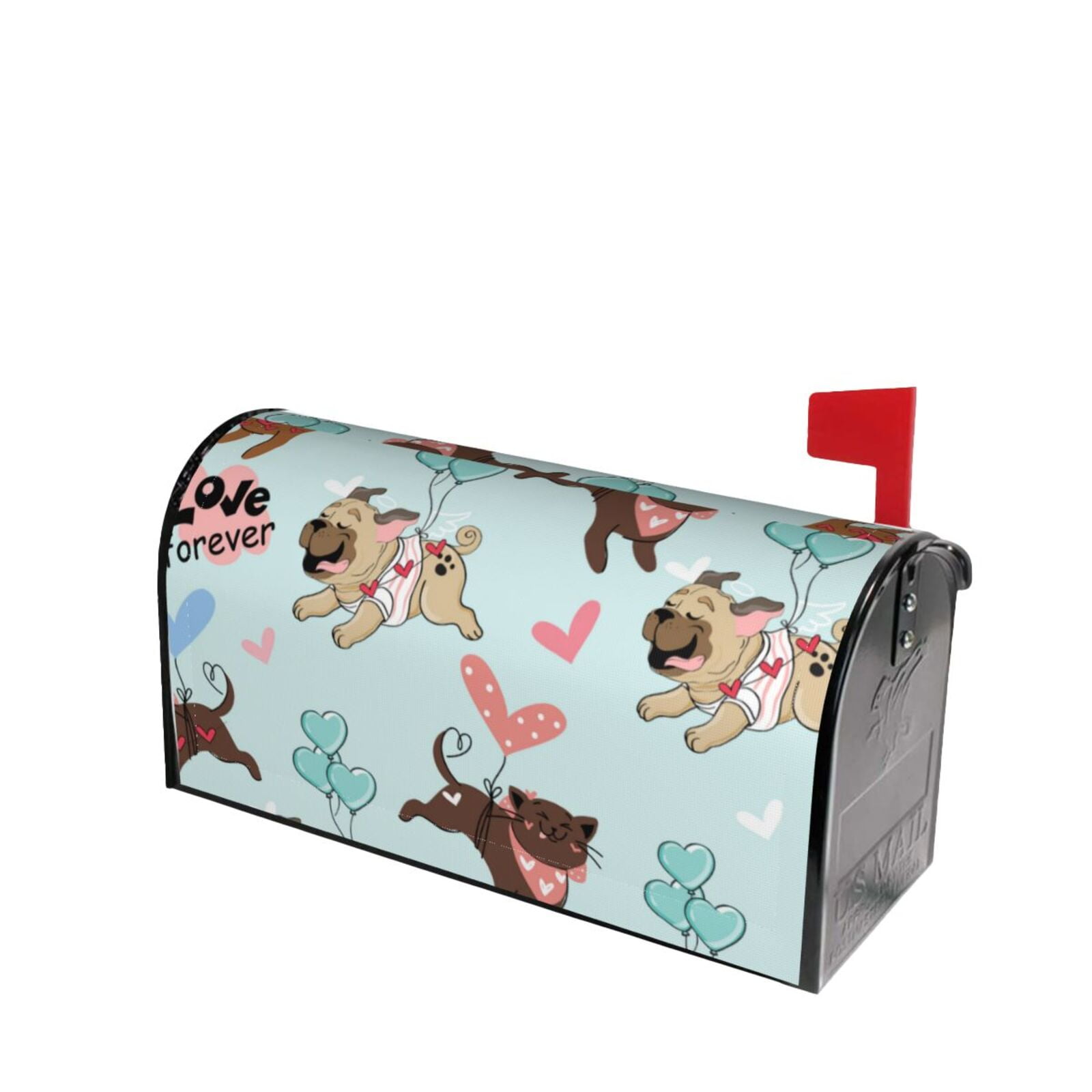 Fotbe Cute Pug Dogs Mailbox Covers Post Letter Box Cover Garden Decor ...