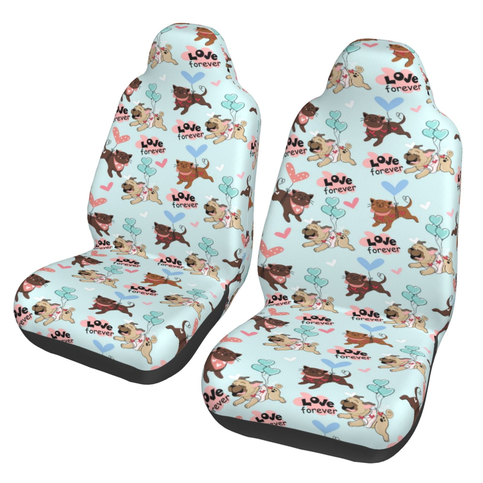 Fotbe Cute Pug Dogs Pattern Automotive Seat Covers for Cars Trucks and ...