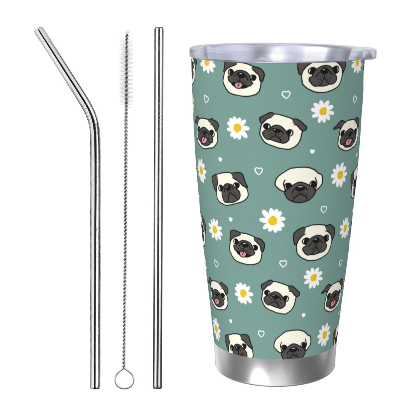 Fotbe Cute Puppy Pattern 20 oz Tumbler Stainless Steel Vacuum Insulated ...