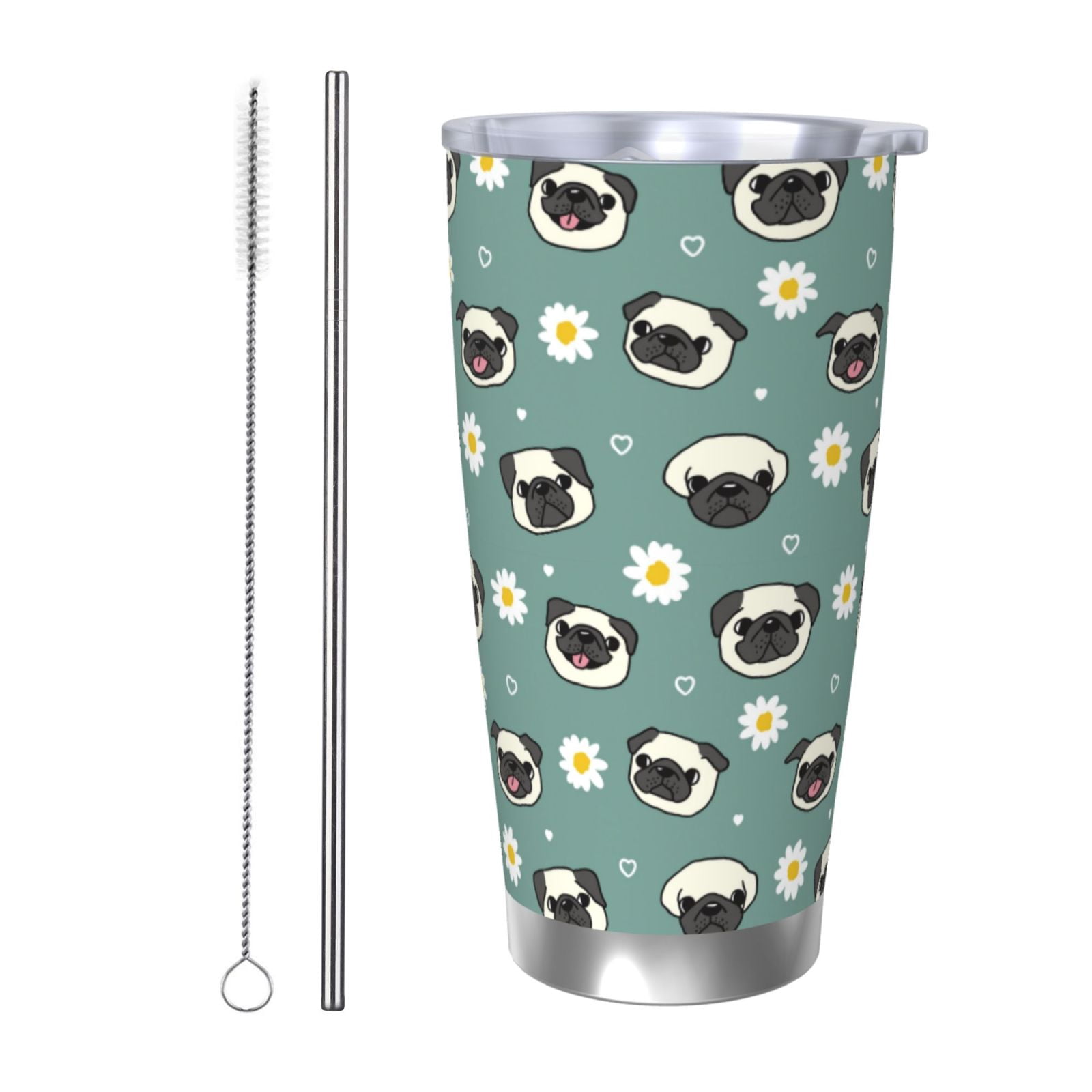 Fotbe Cute Puppy Pattern 20 oz Tumbler Stainless Steel Vacuum Insulated ...