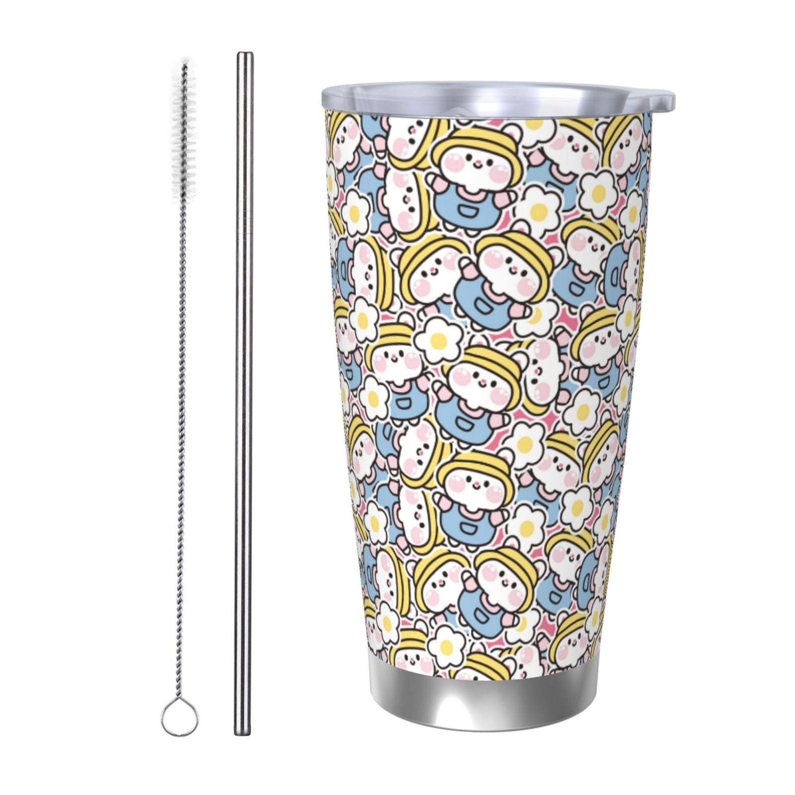Fotbe Cute Rabbit Pattern 20 oz Tumbler Stainless Steel Vacuum ...