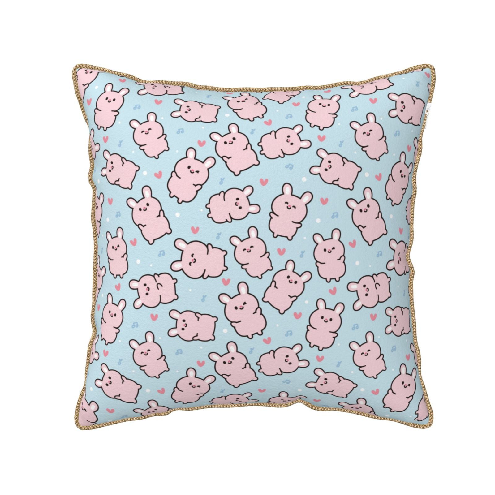 Fotbe Cute Rabbit Pattern Velvet Decorative Throw Pillow Covers with ...
