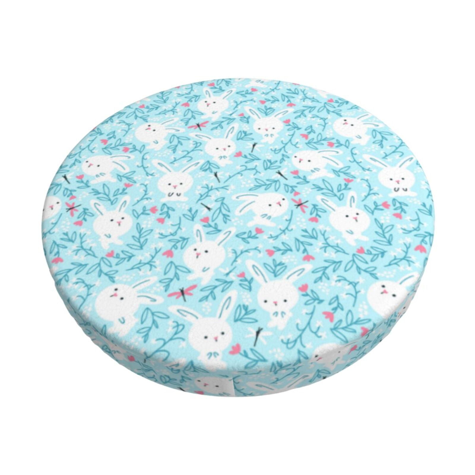 Fotbe Cute Rabbit Stool Covers Round,Waterproof Round Bar Stool Covers ...