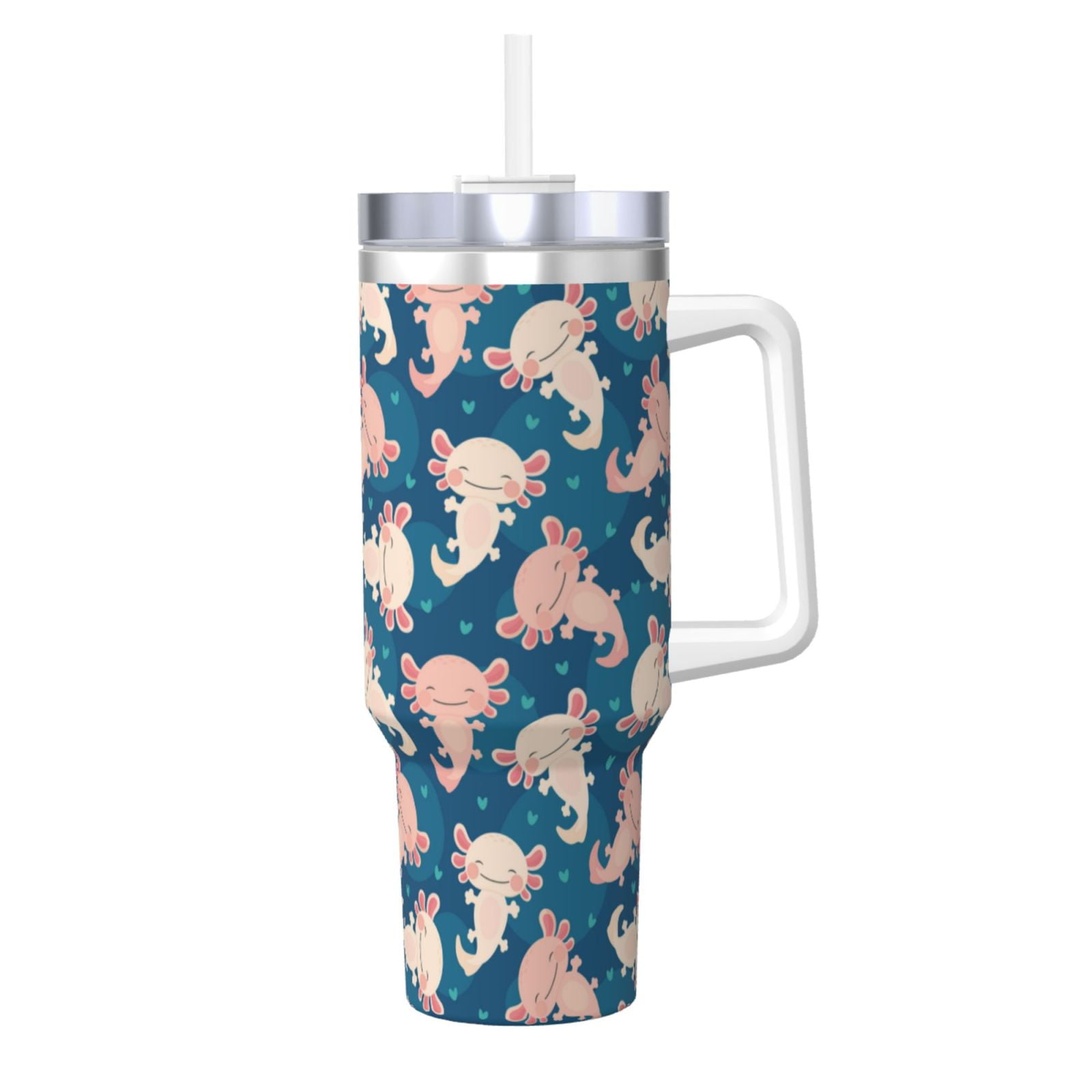 Fotbe Cute Salamander Pattern 40oz Ice Bully With Handle And Straw ...