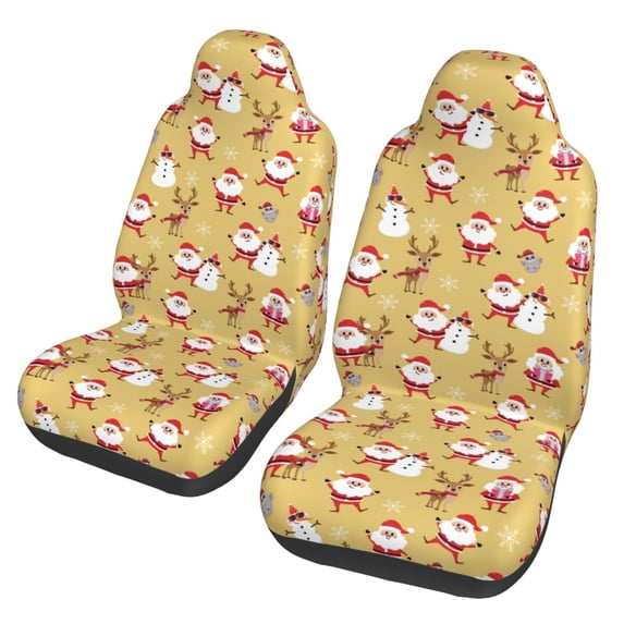 Fotbe Cute Santa and Reindeer Pattern Automotive Seat Covers for Cars ...