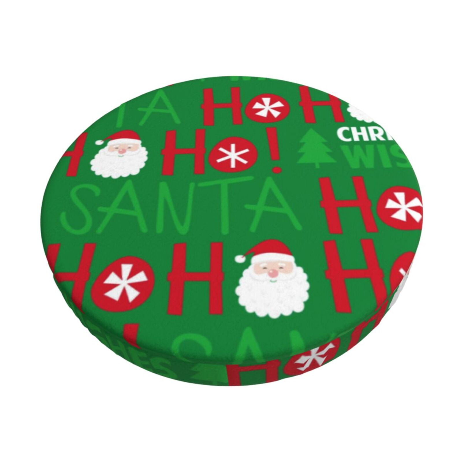 Fotbe Cute Santa Stool Covers Round,Waterproof Round Bar Stool Covers ...