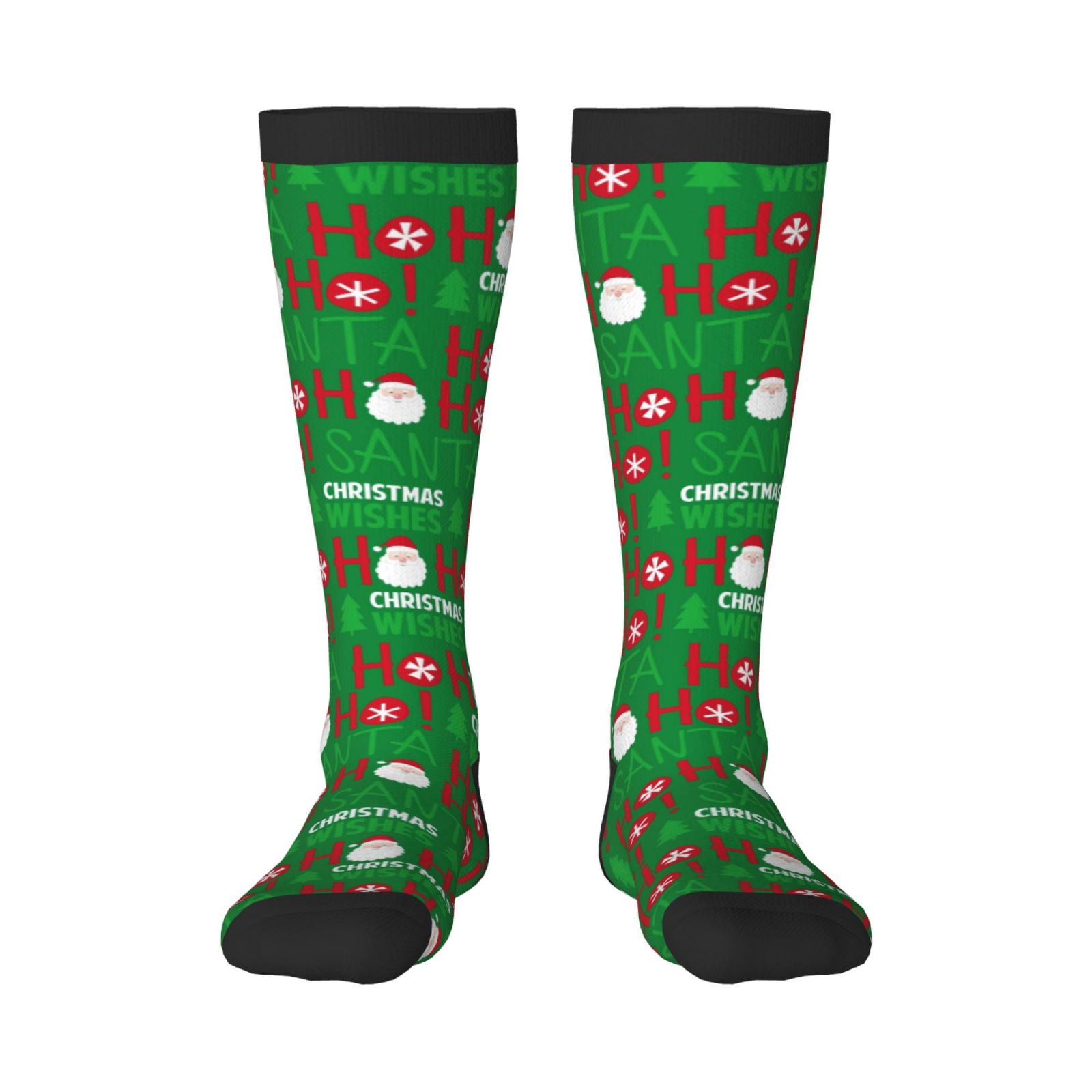Fotbe Cute Santa print Women's Men's Novelty Crew Socks Cotton Socks ...