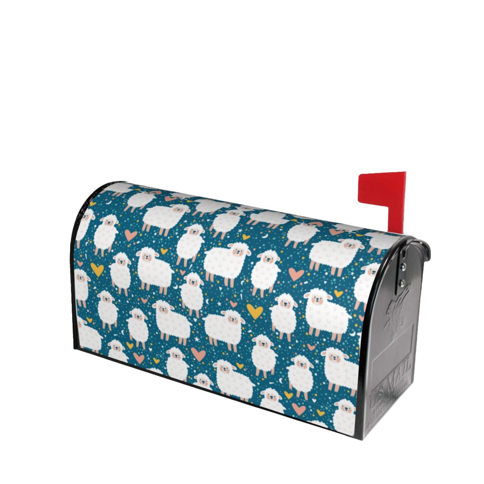 Fotbe Cute Sheep And Hearts Mailbox Covers Post Letter Box Cover Garden ...