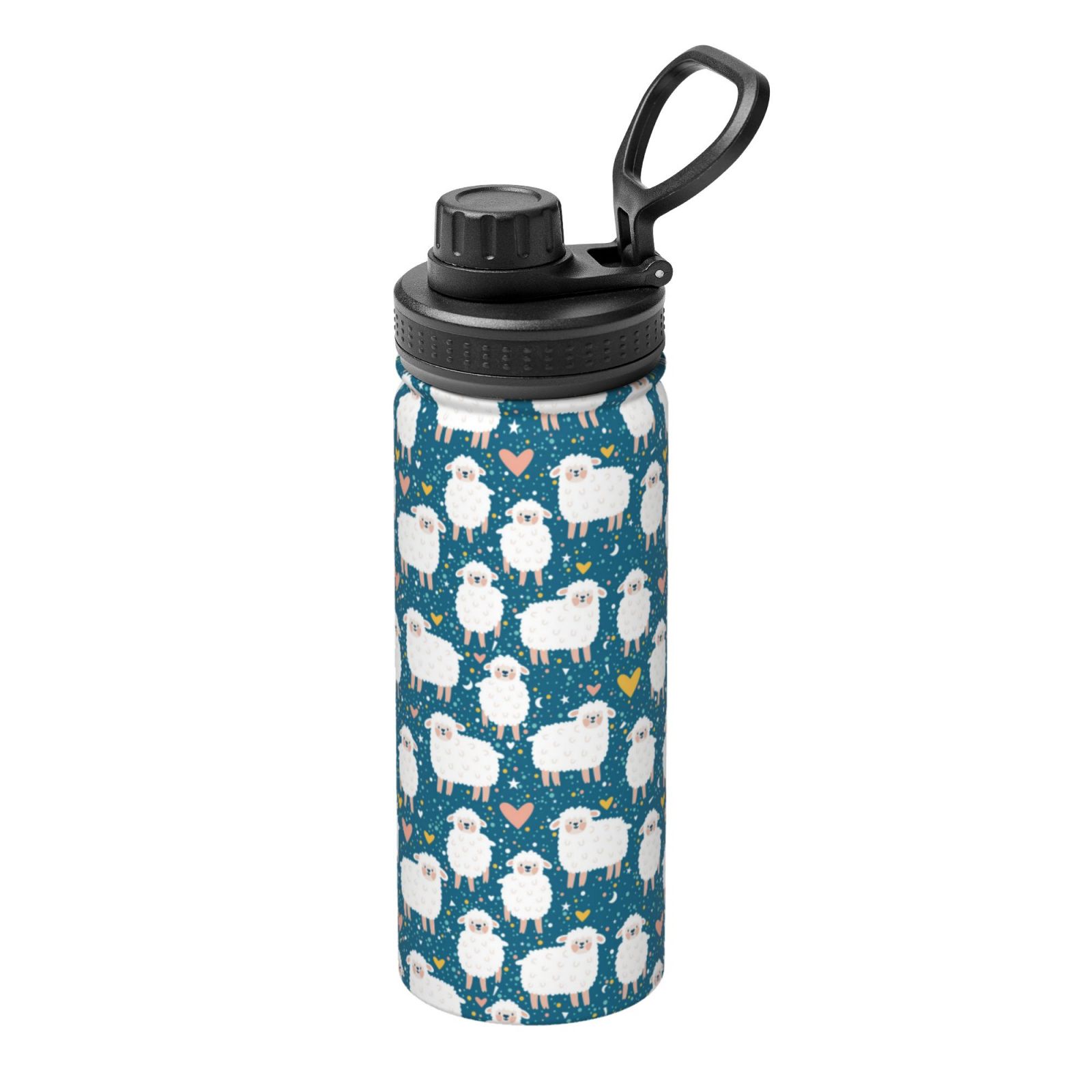 Fotbe Cute Sheep And Hearts Pattern 18 Oz Sports Insulated Kettle ...