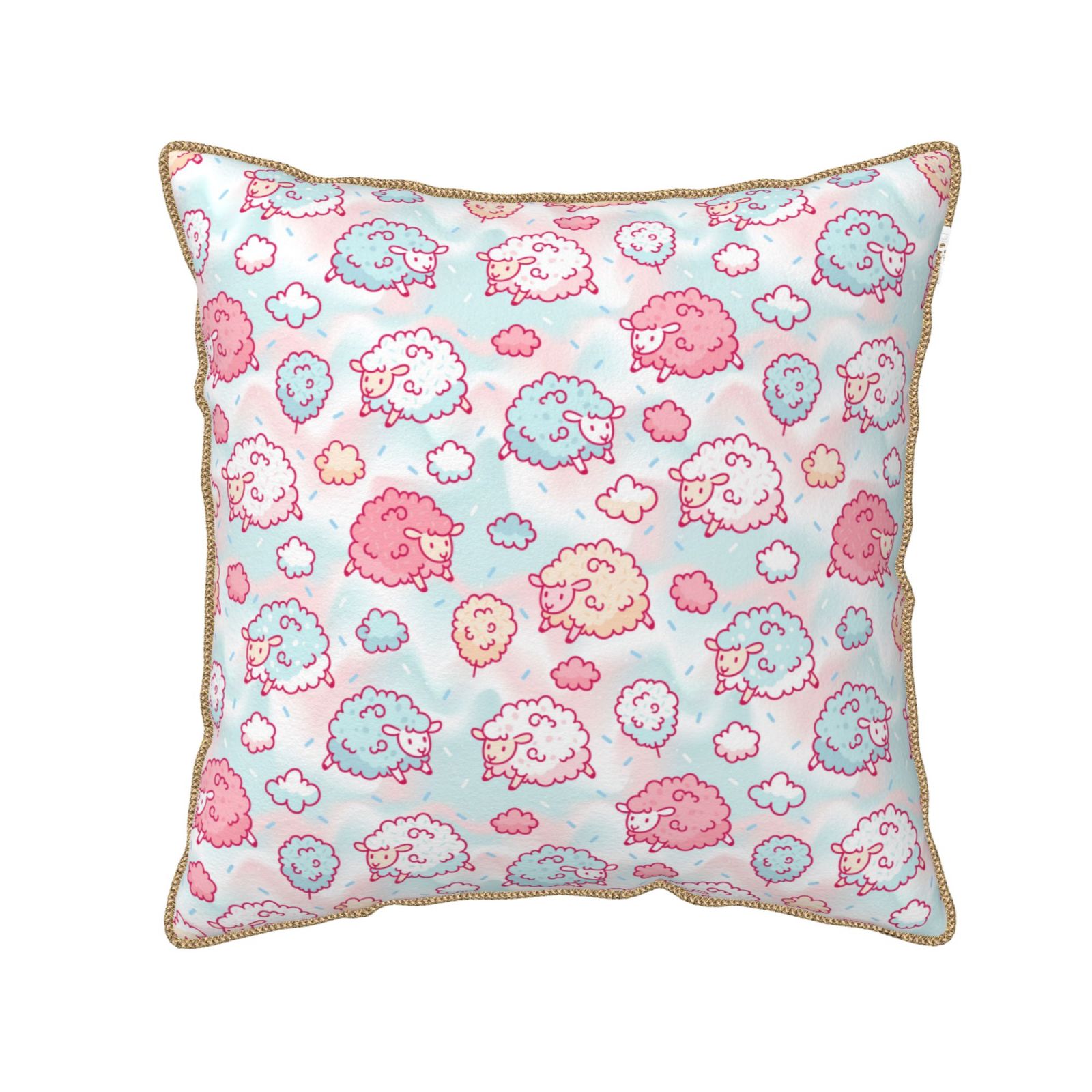 Fotbe Cute Sheep Pattern Velvet Decorative Throw Pillow Covers with ...