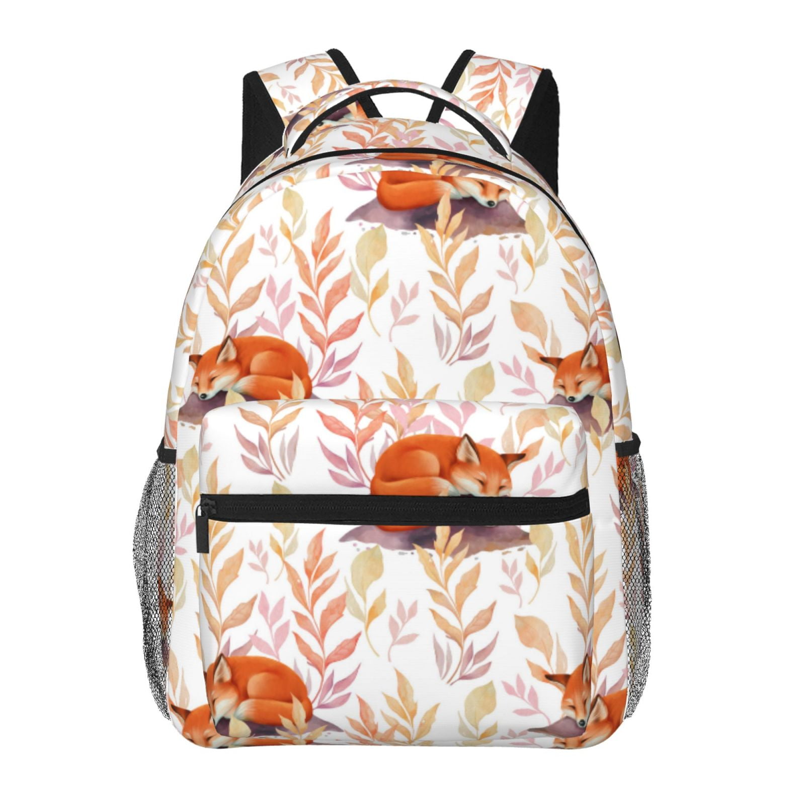 Fotbe Cute Sleepy Fox Pattern Casual Backpack for School, Travel, and ...