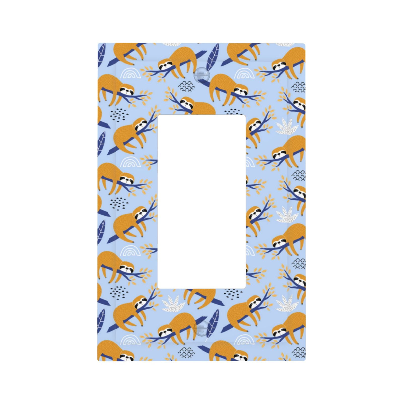 Fotbe Cute Sloth Print Duplex Receptacle Wall Plate, 1-Gang 5.0" x3.0 ...
