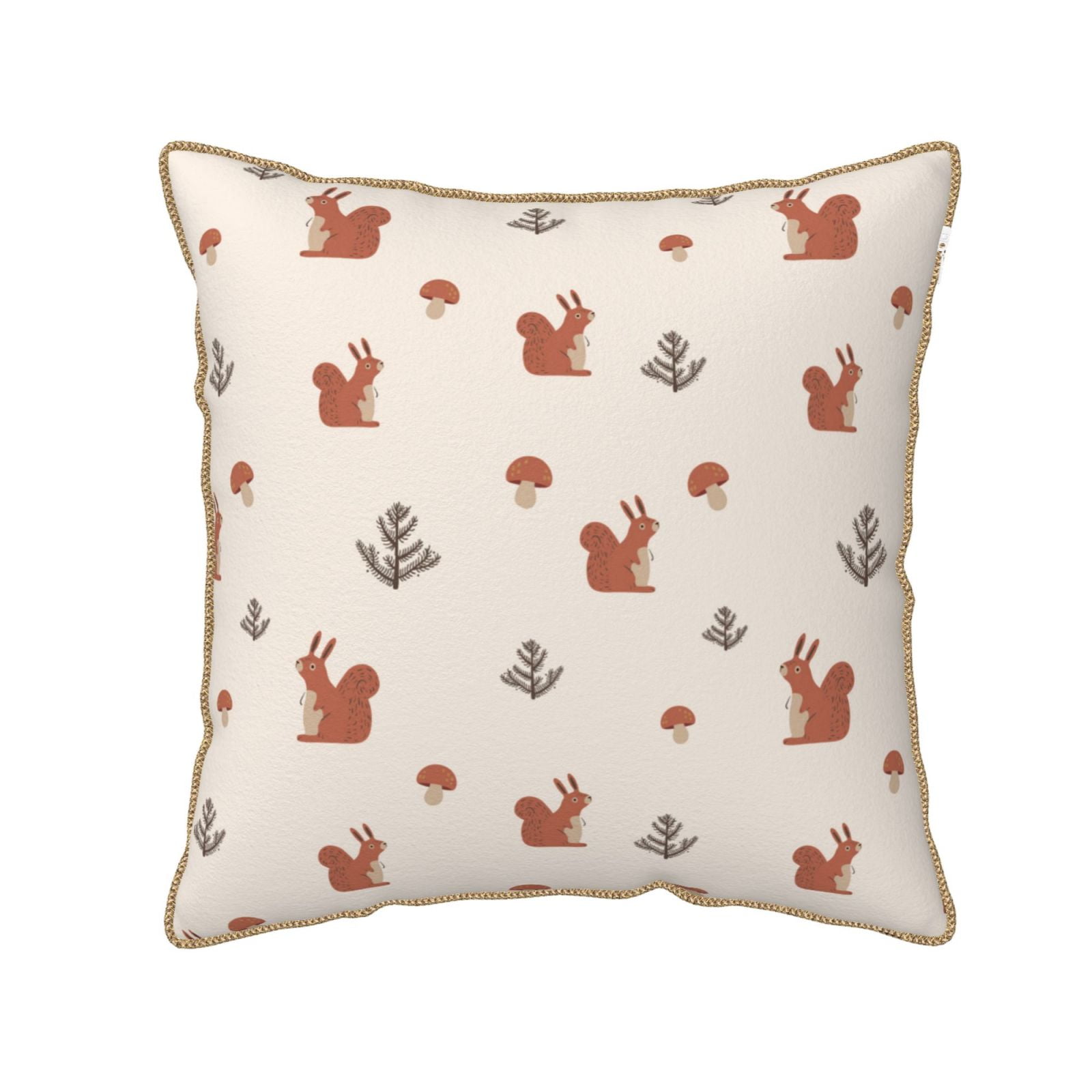 Fotbe Cute Squirrel Pattern Velvet Decorative Throw Pillow Covers with ...