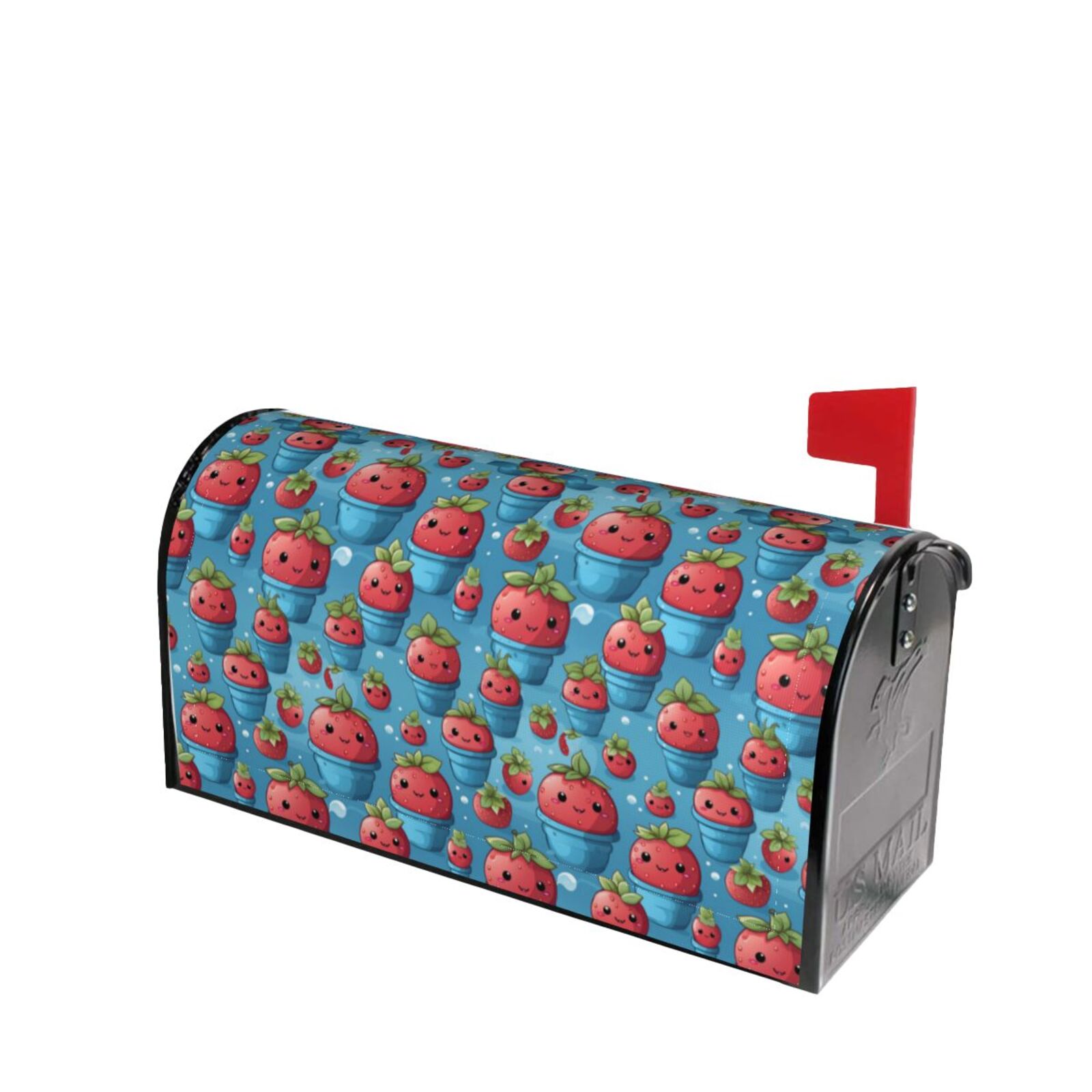 Fotbe Cute Strawberry Flower Pot Mailbox Covers Post Letter Box Cover ...