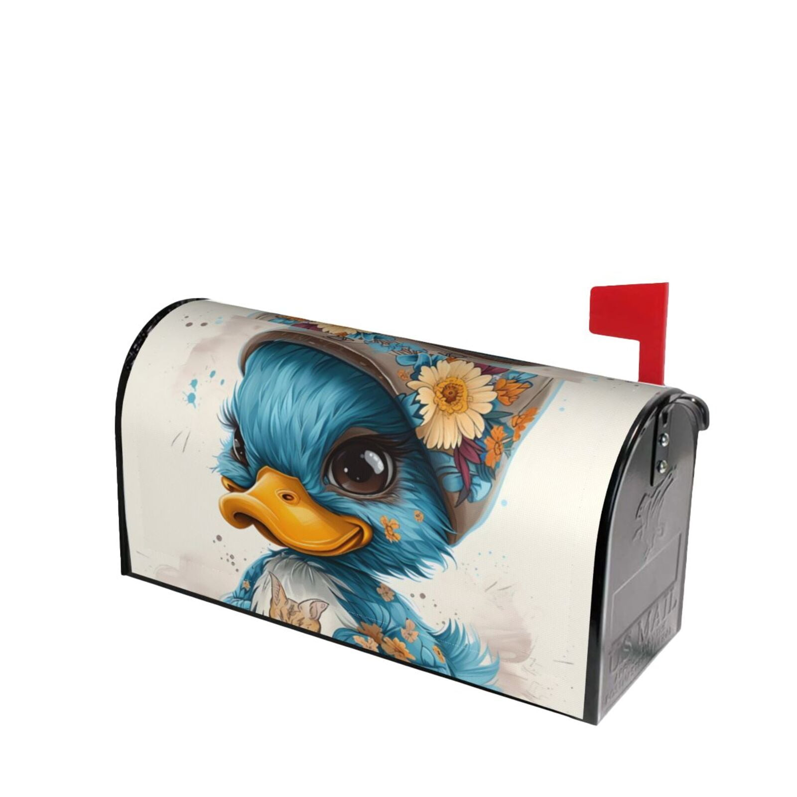 Fotbe Cute Sunflower Blue Duck Mailbox Covers Post Letter Box Cover ...