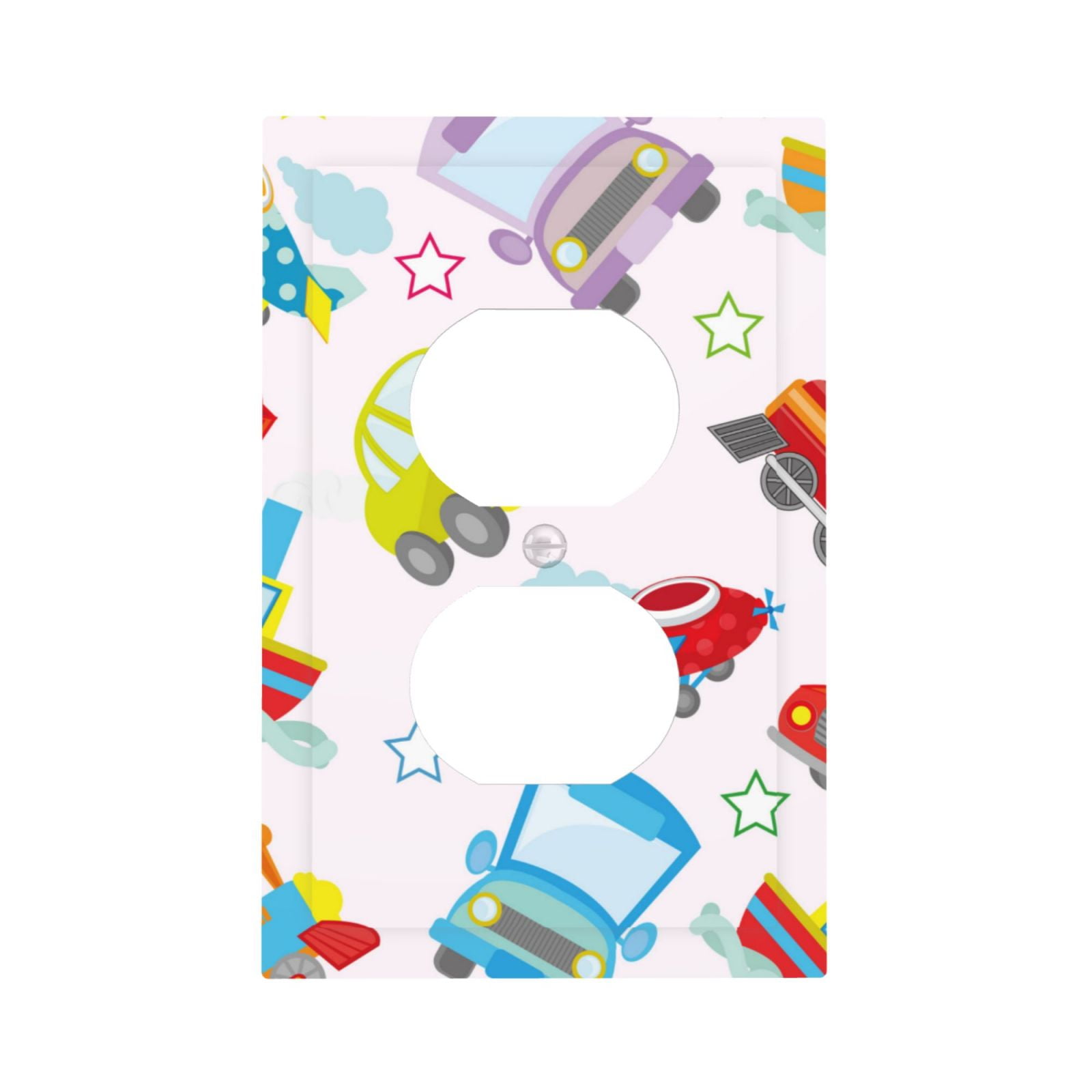 Fotbe Cute Transport Print Duplex Receptacle Wall Plate, 1-Gang 5.0" x3 ...