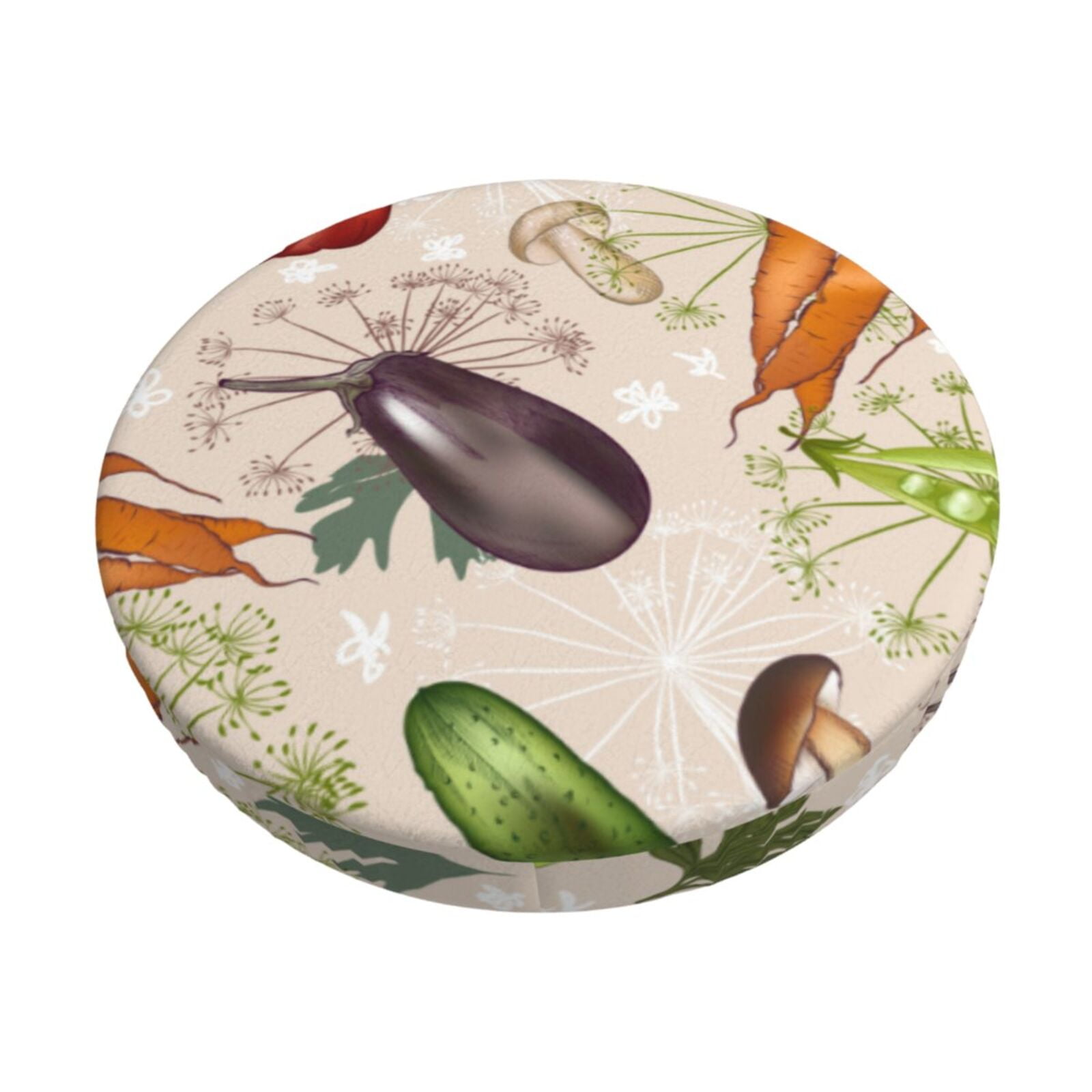 Fotbe Cute Vegetables Stool Covers Round,Waterproof Round Bar Stool ...