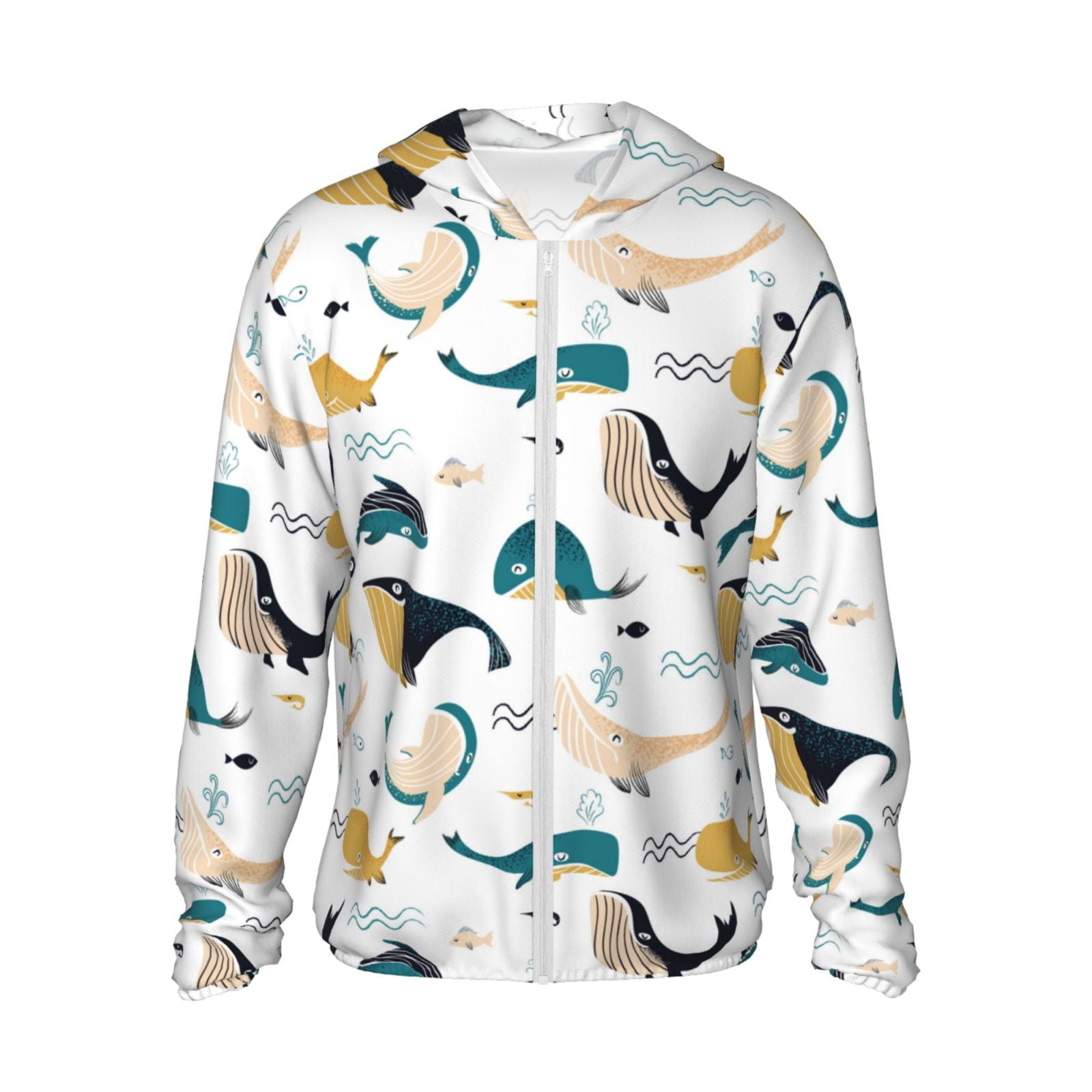 Fotbe Cute Whale Men's Women's UPF 50+ Sun Protection Jacket Hooded ...
