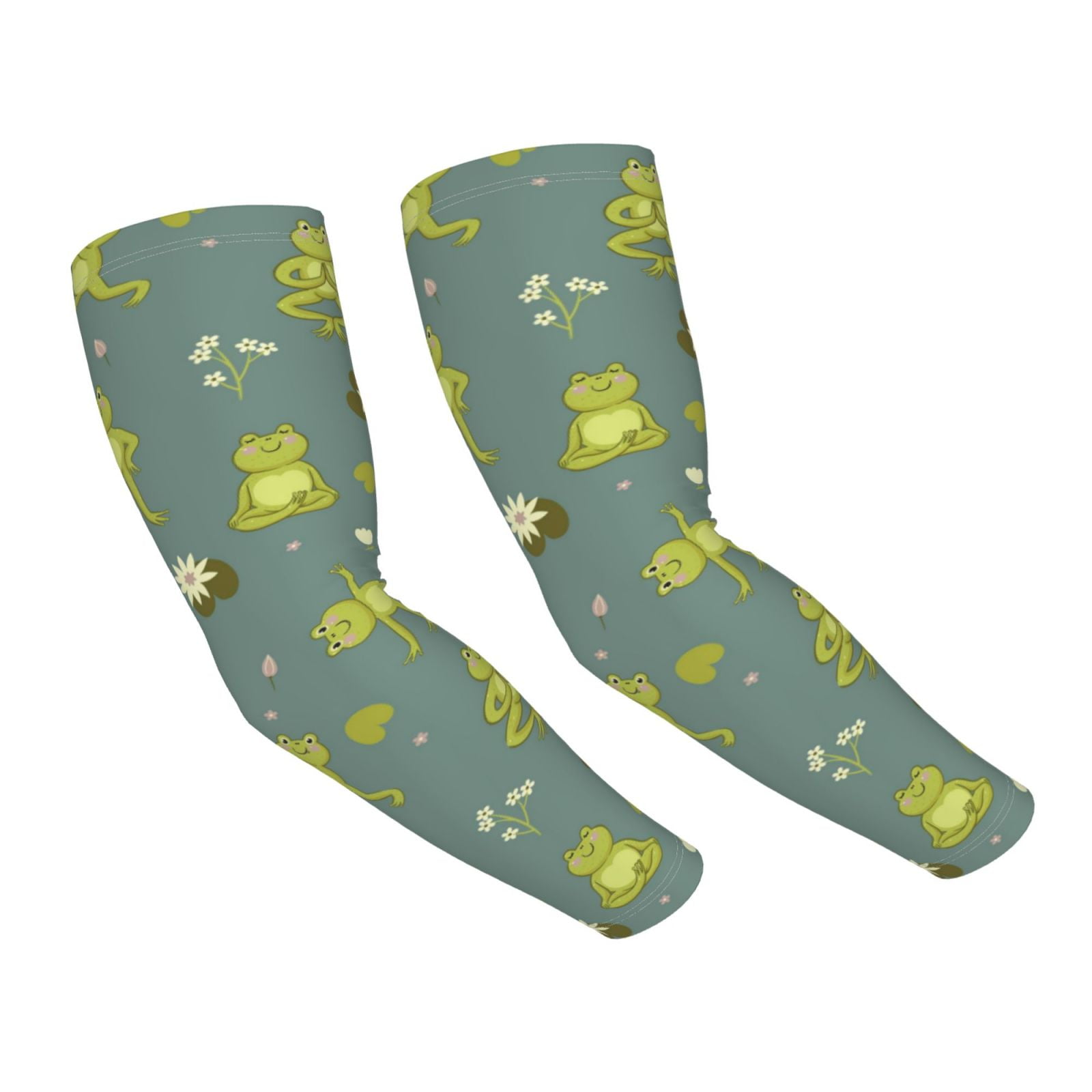 Fotbe Cute Yoga Frogs UV Sun Protection Arm Sleeves - Tattoo Cover Up ...