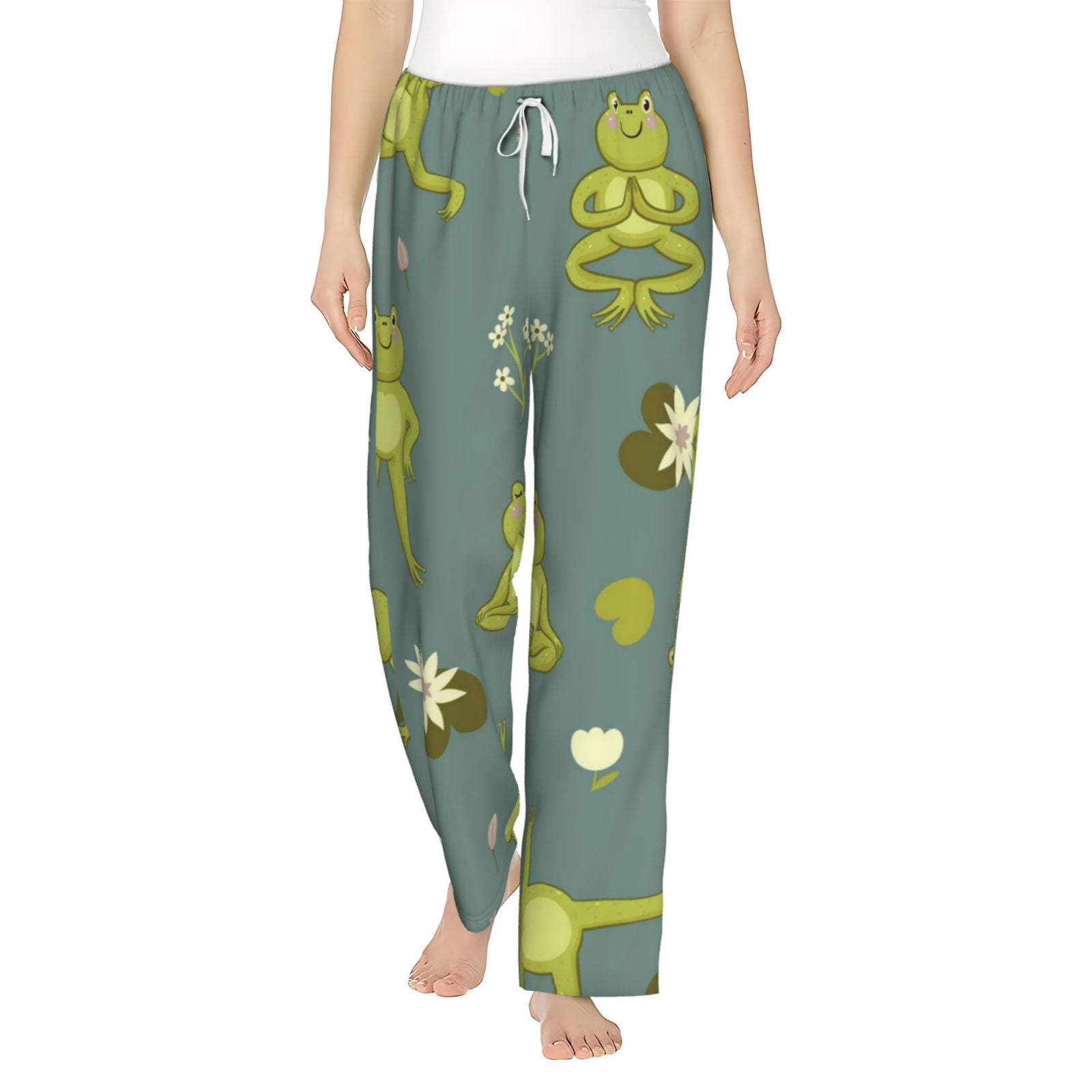 Fotbe Cute Yoga Frogs Women's Pajama Pants,Sleepwear Pants,Pj Bottoms ...