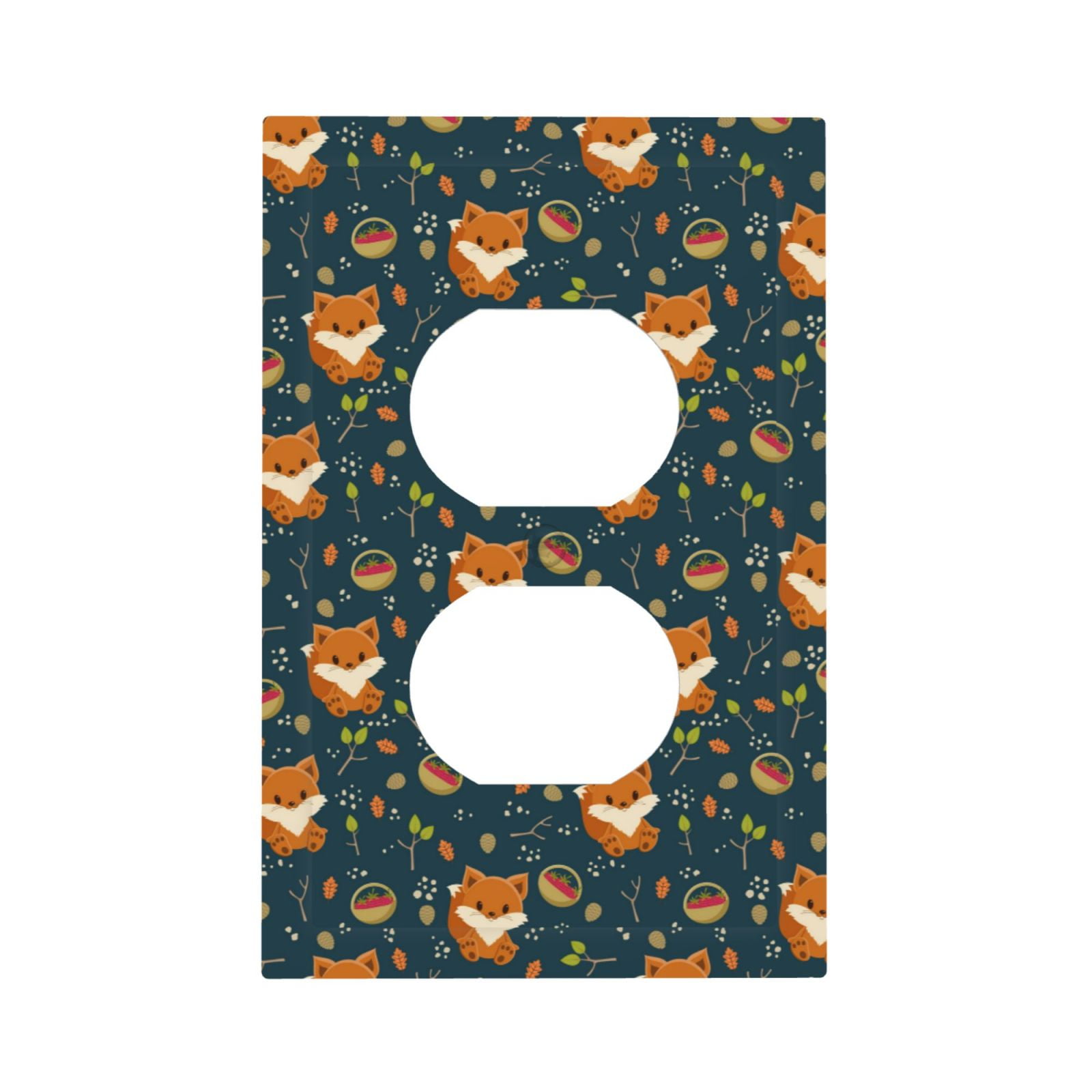 Fotbe Cute plant fox Print Duplex Receptacle Wall Plate, 1-Gang 5.0" x3 ...