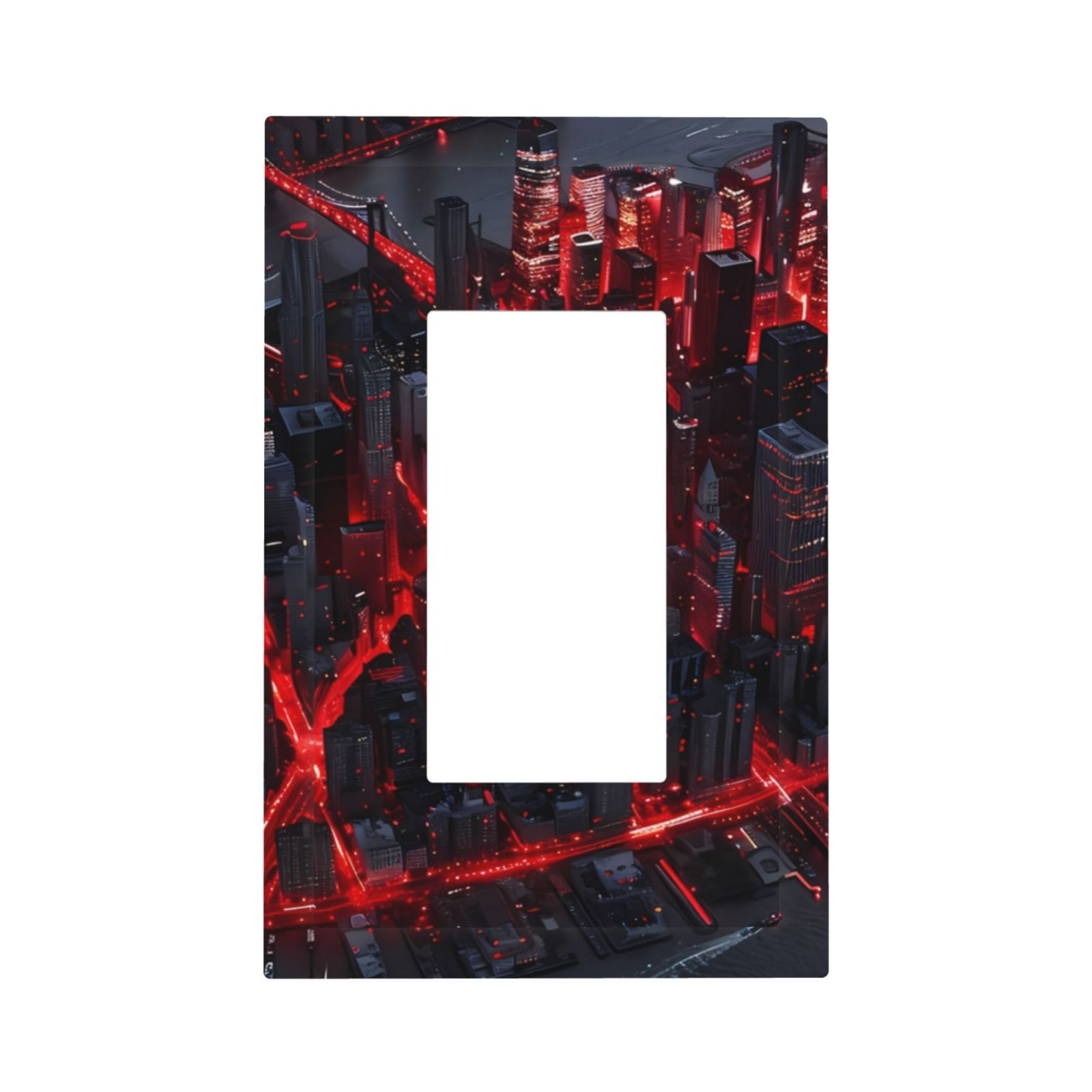 Fotbe Cyberpunk Cityscape Lights Print Duplex Receptacle Wall Plate, 1 ...