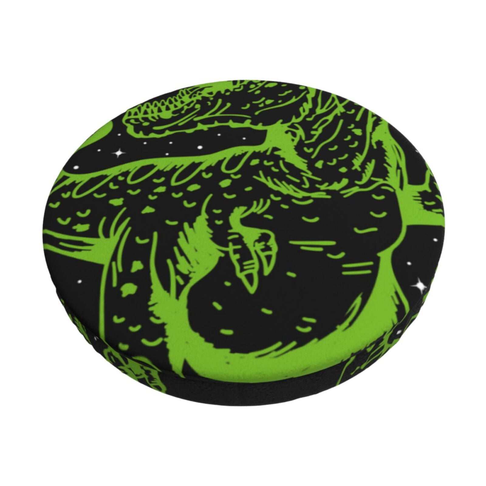 Fotbe DINOSAUR IN SPACE Stool Covers Round,Waterproof Round Bar Stool ...