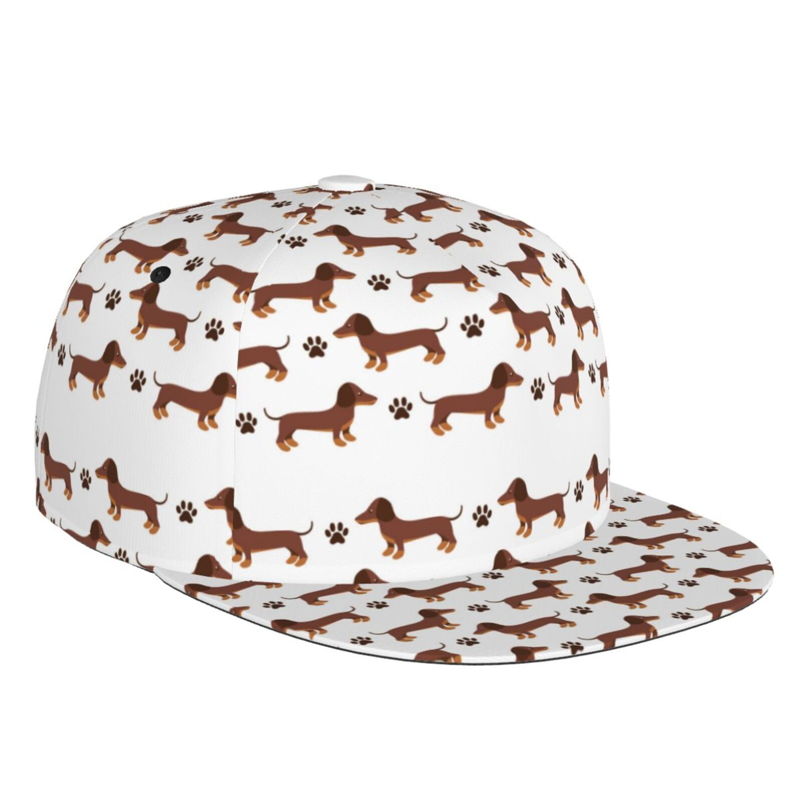 Fotbe Dachshund Dog Puppy Flat Bill Visor Cap Classic Snapback Hat ...