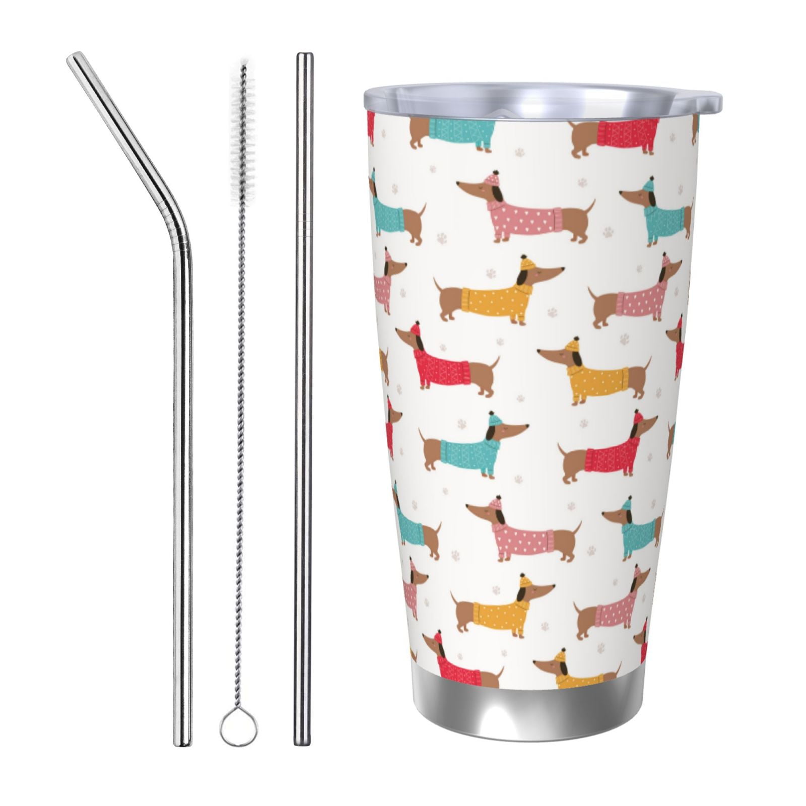 Fotbe Dachshund Dog Puppy Pattern 20 oz Tumbler Stainless Steel Vacuum ...