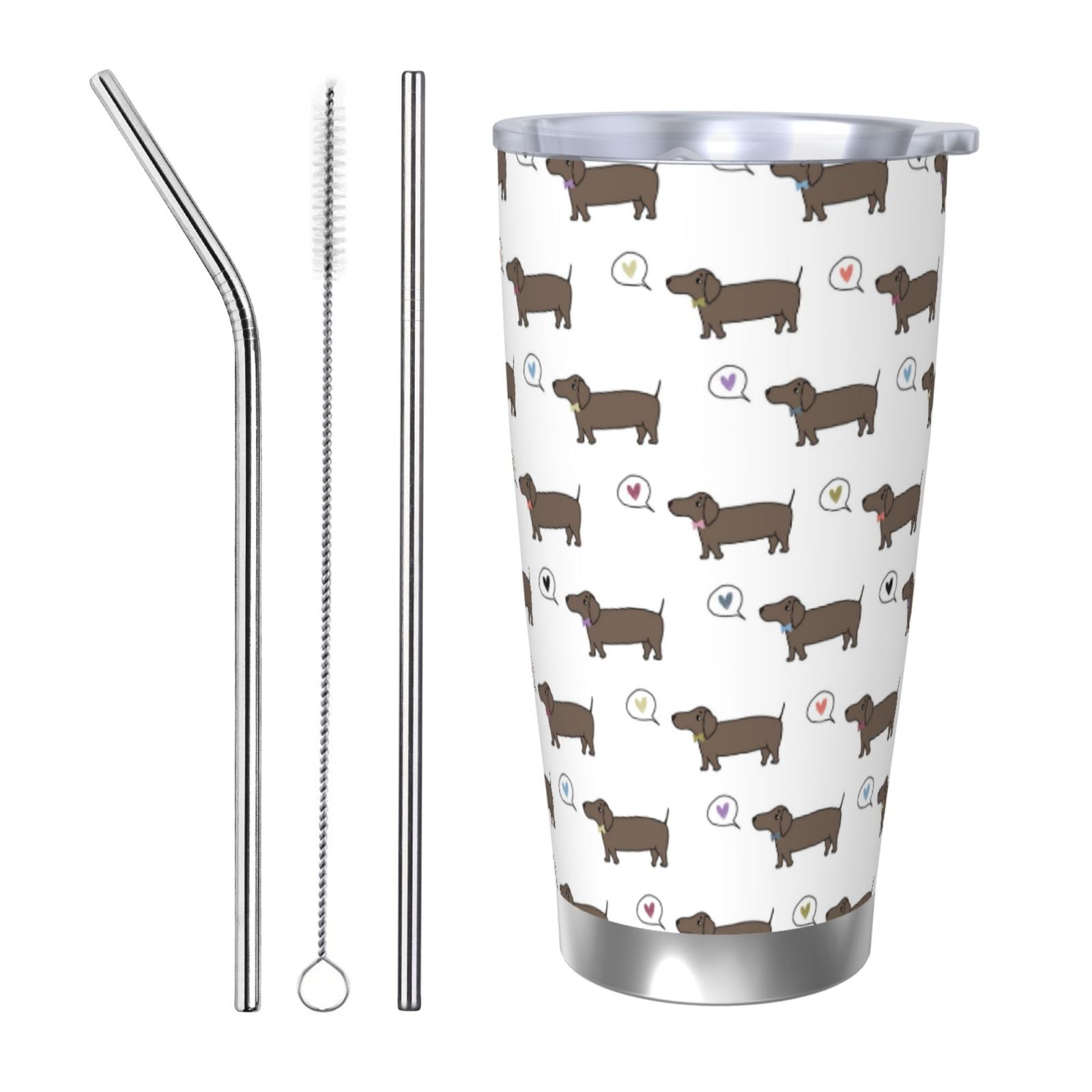 Fotbe Dachshund Dog Puppy Pattern 20 oz Tumbler Stainless Steel Vacuum ...