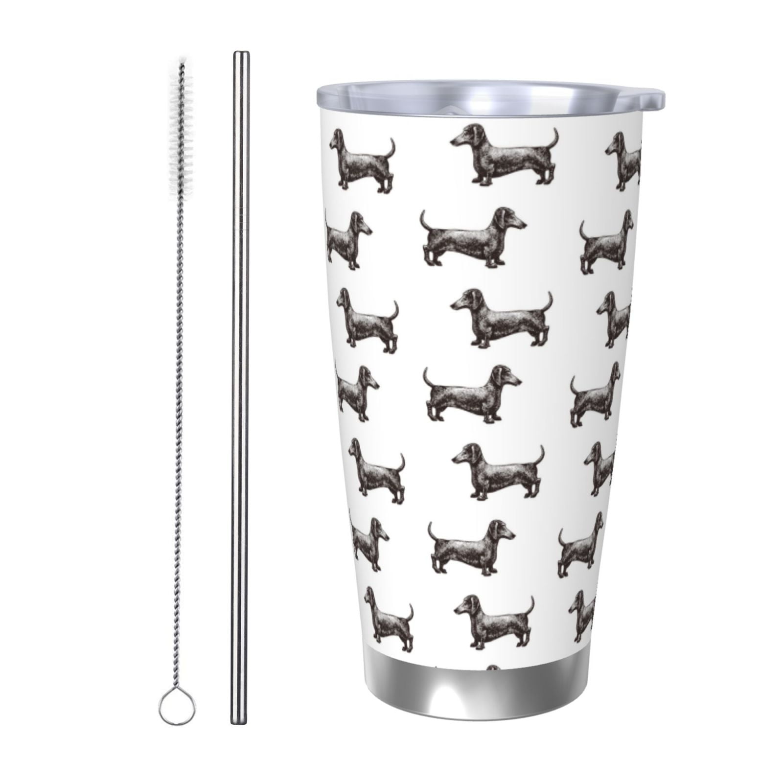 Fotbe Dachshund Dog Puppy Pattern 20 oz Tumbler Stainless Steel Vacuum ...