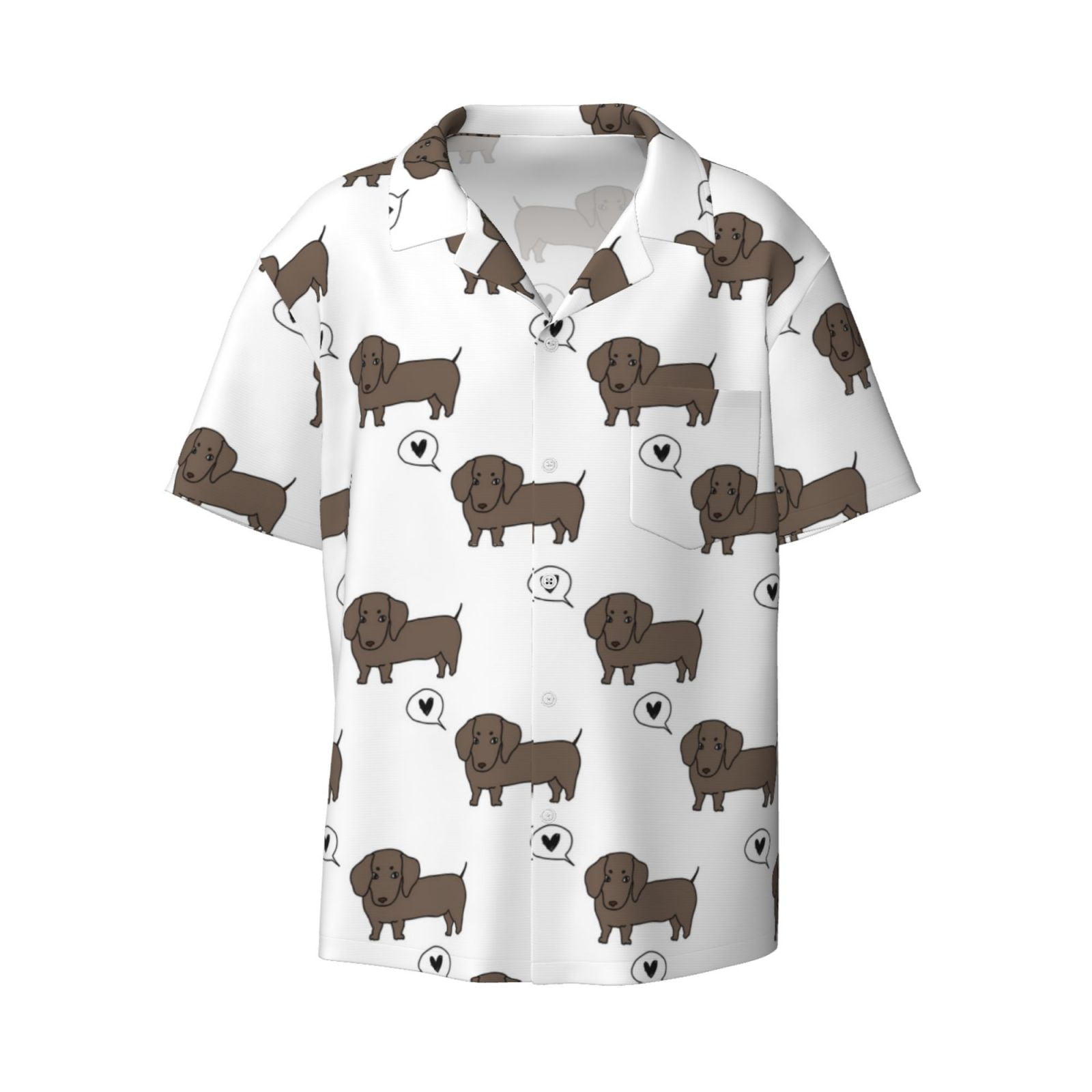 Fotbe Dachshund Dog print Short Sleeve Button Down Shirts for Men ...