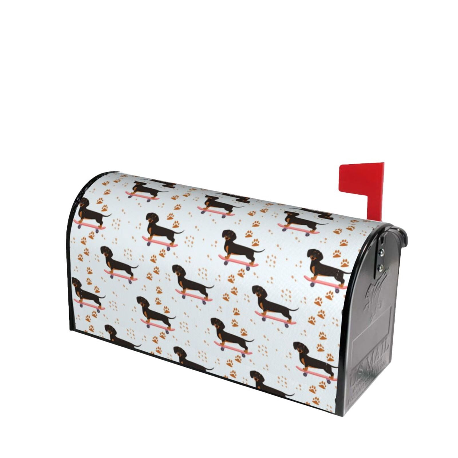 Fotbe Dachshund On A Skateboard Mailbox Covers Post Letter Box Cover ...