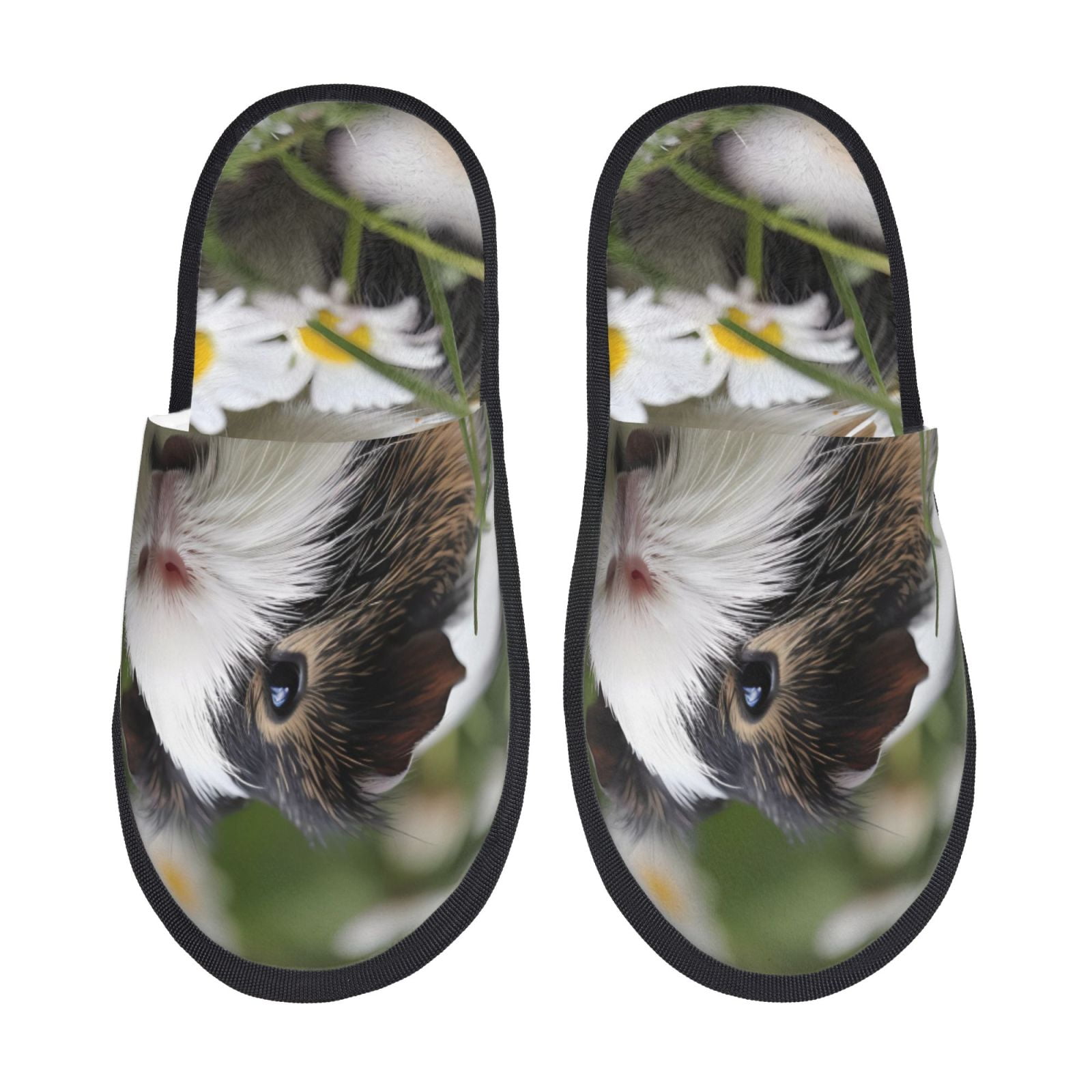 Fotbe Daisy Guinea Pig Pattern Women's Fuzzy Slippers Plush Slippers ...