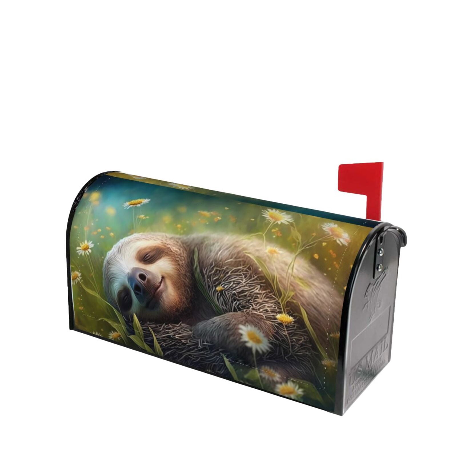 Fotbe Daisy Sleeping Sloth Mailbox Covers Post Letter Box Cover Garden ...