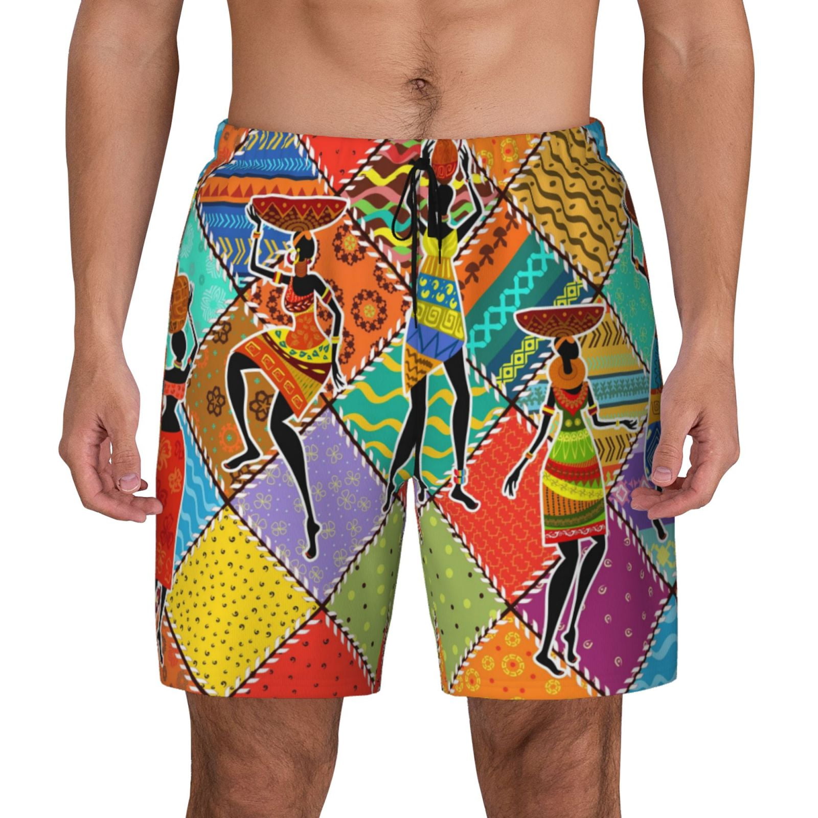 Fotbe Dancing African Womans Men’s Swim Trunks Quick Dry Swim Shorts ...