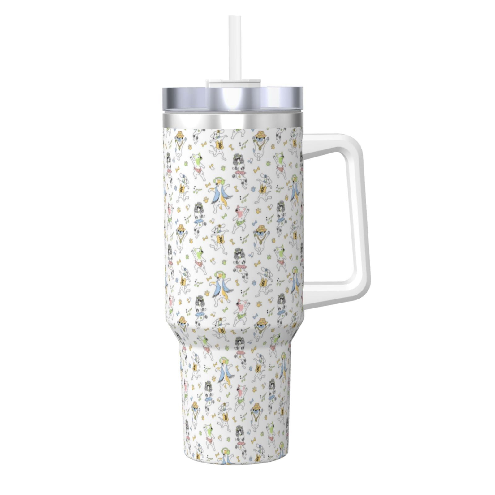 Fotbe Dancing Dogs Pattern 40oz Ice Bully With Handle And Straw ...