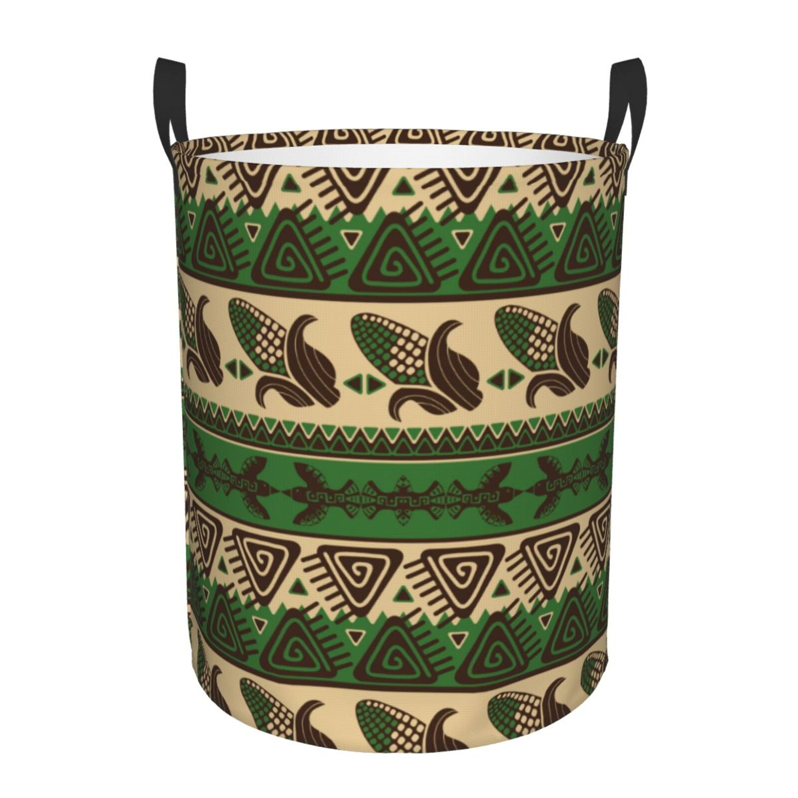 Fotbe Dark Green Vintage Corn Pattern Pattern Laundry Basket with ...