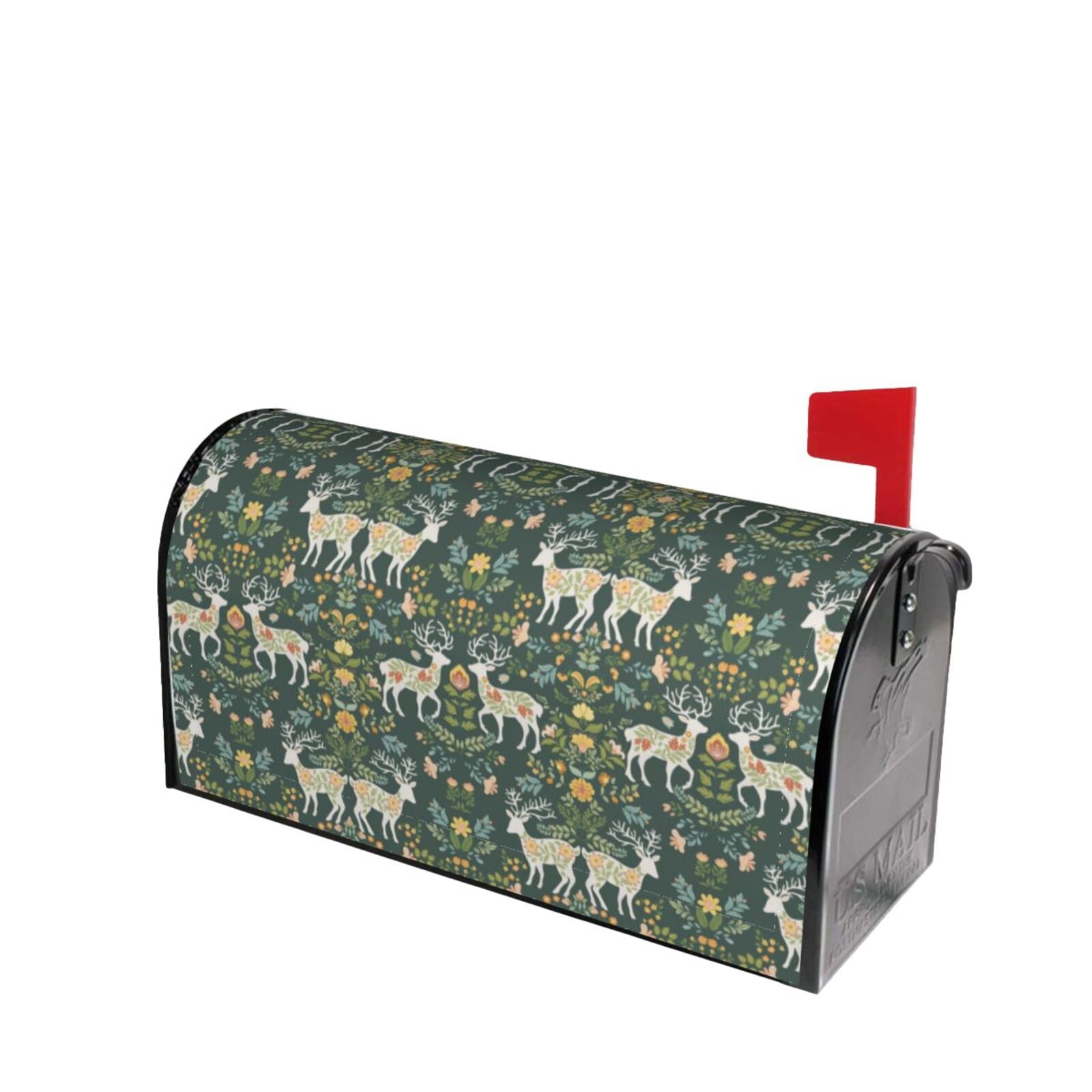 Fotbe Deer And Flowers Mailbox Covers Post Letter Box Cover Garden ...