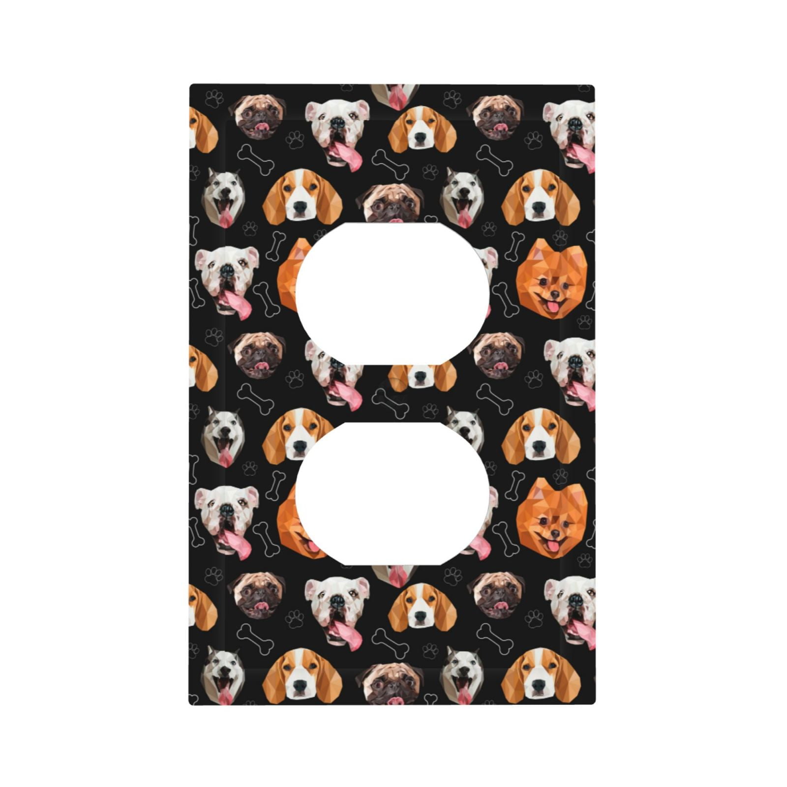 Fotbe Different Breeds Of Dogs Print Duplex Receptacle Wall Plate, 1 ...