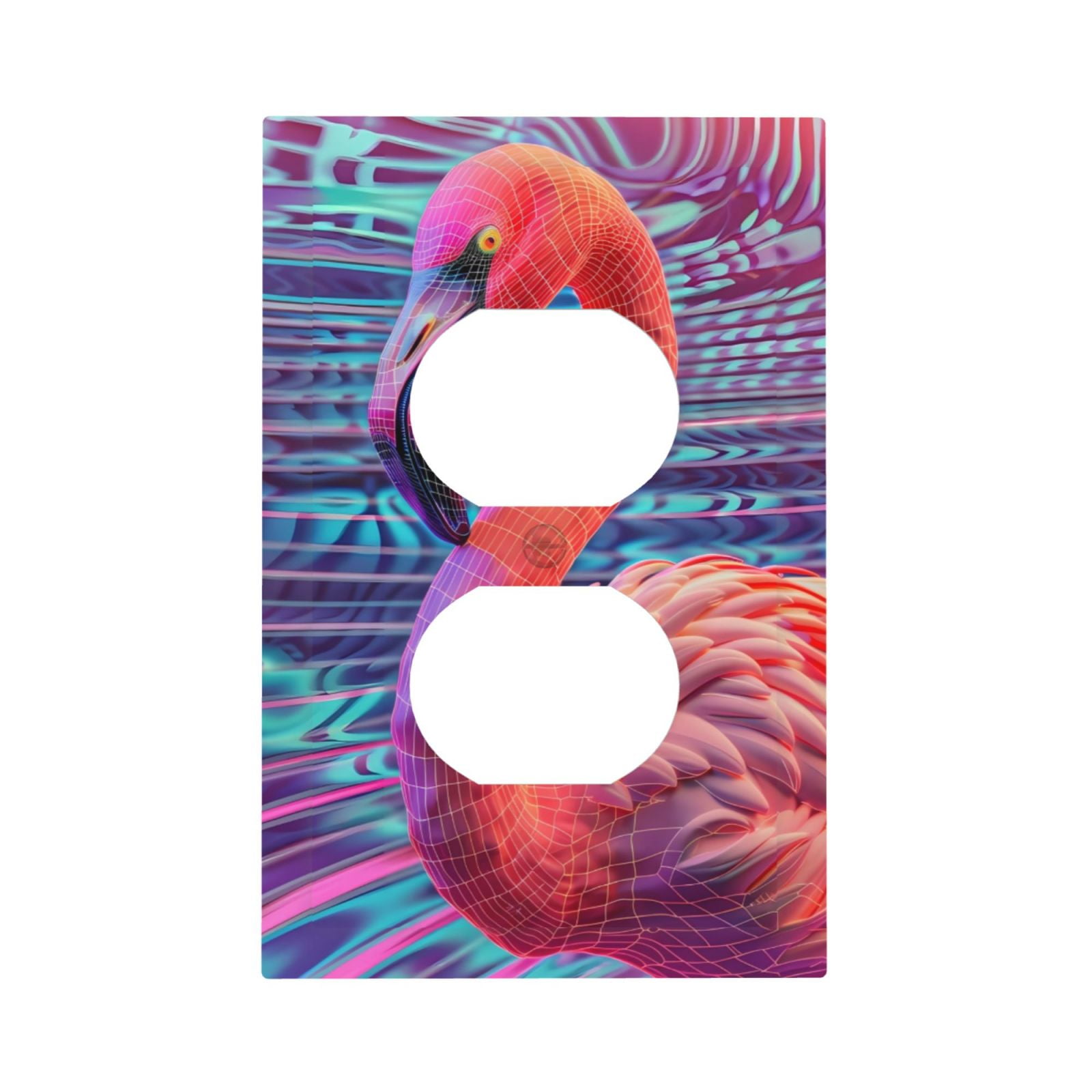 Fotbe Digital Flamingo Vibrant Art Print Duplex Receptacle Wall Plate ...
