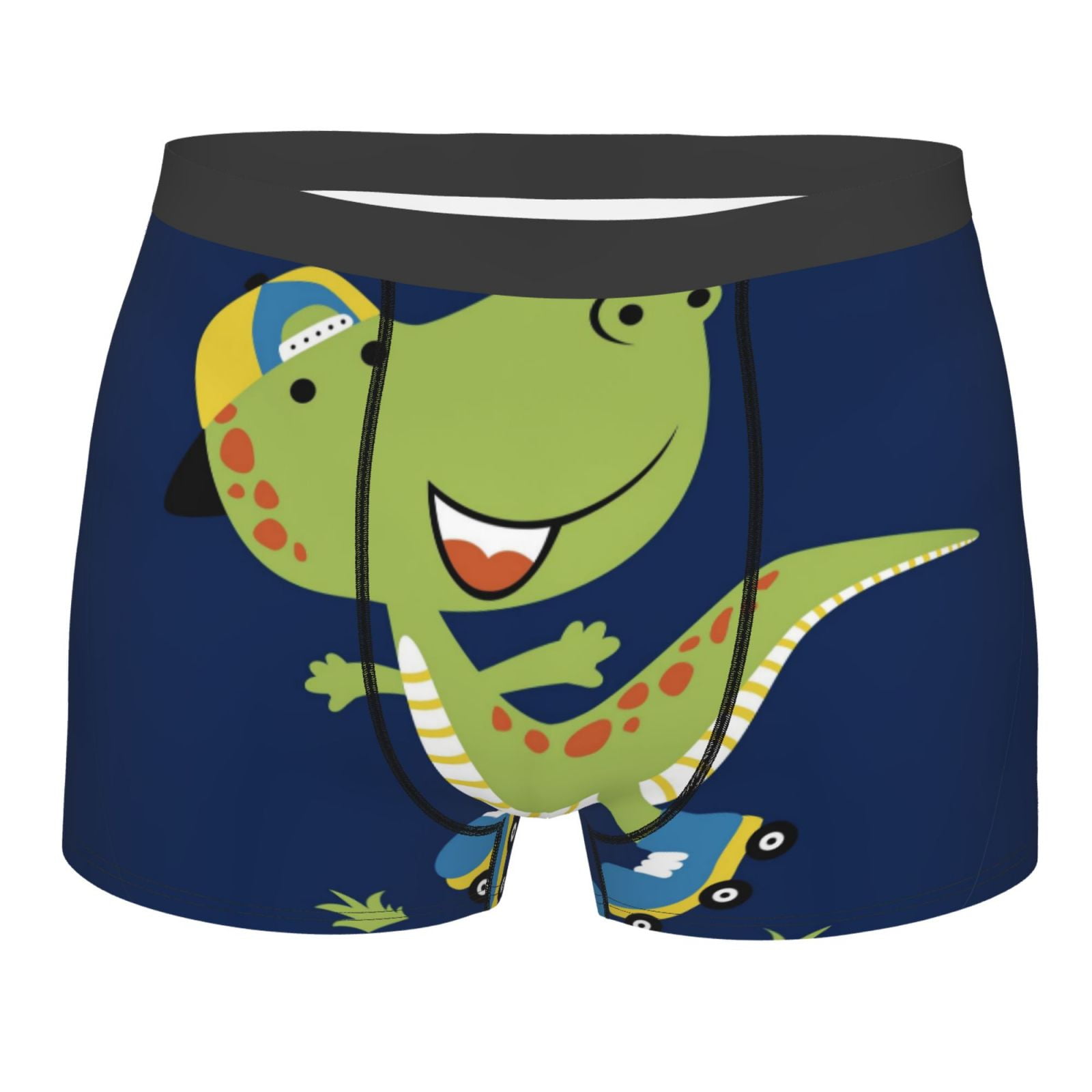 Fotbe Dino Playing Roller Skate Men’s Total Support Pouch Boxer Briefs ...
