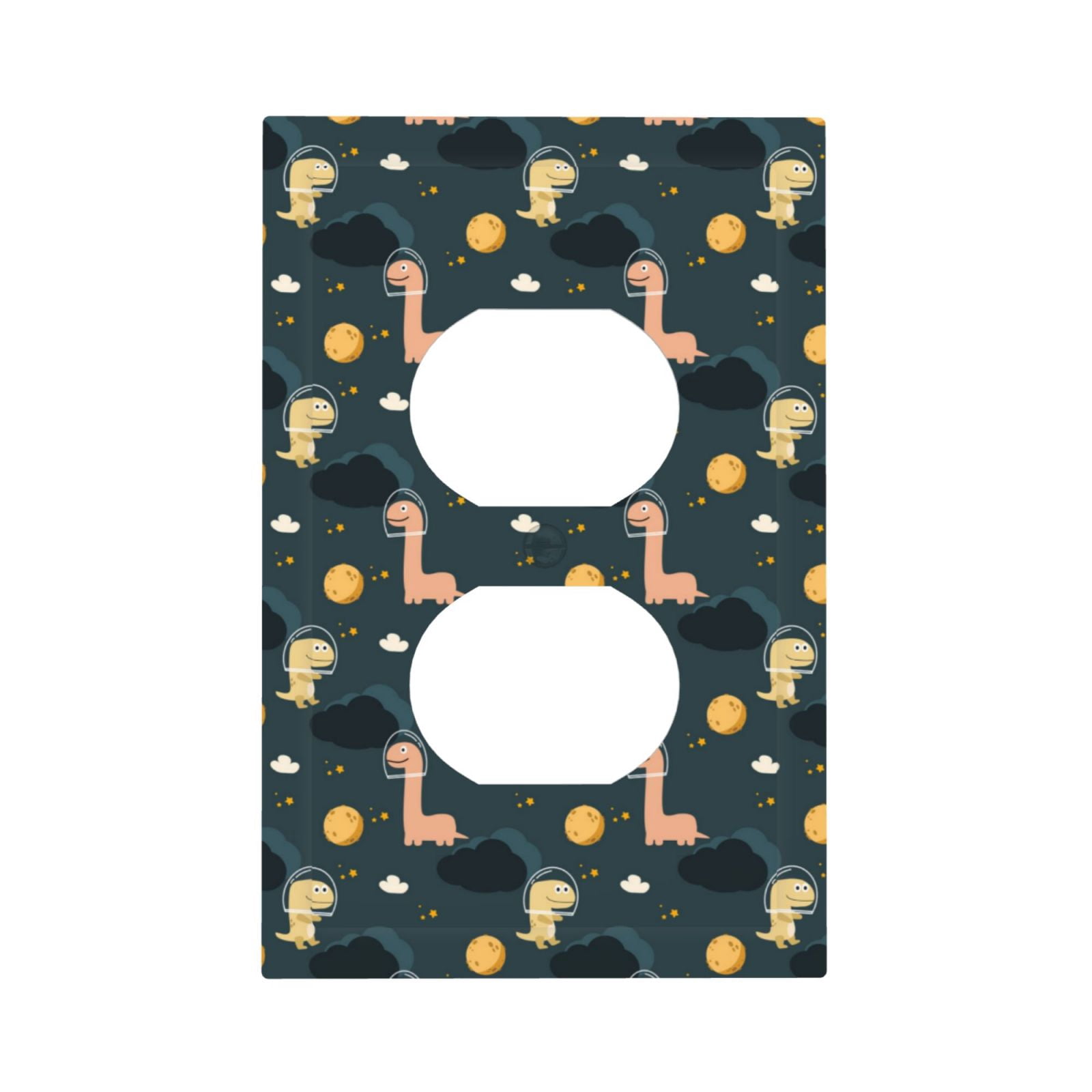 Fotbe Dinosaur In The Space Print Duplex Receptacle Wall Plate, 1-Gang ...