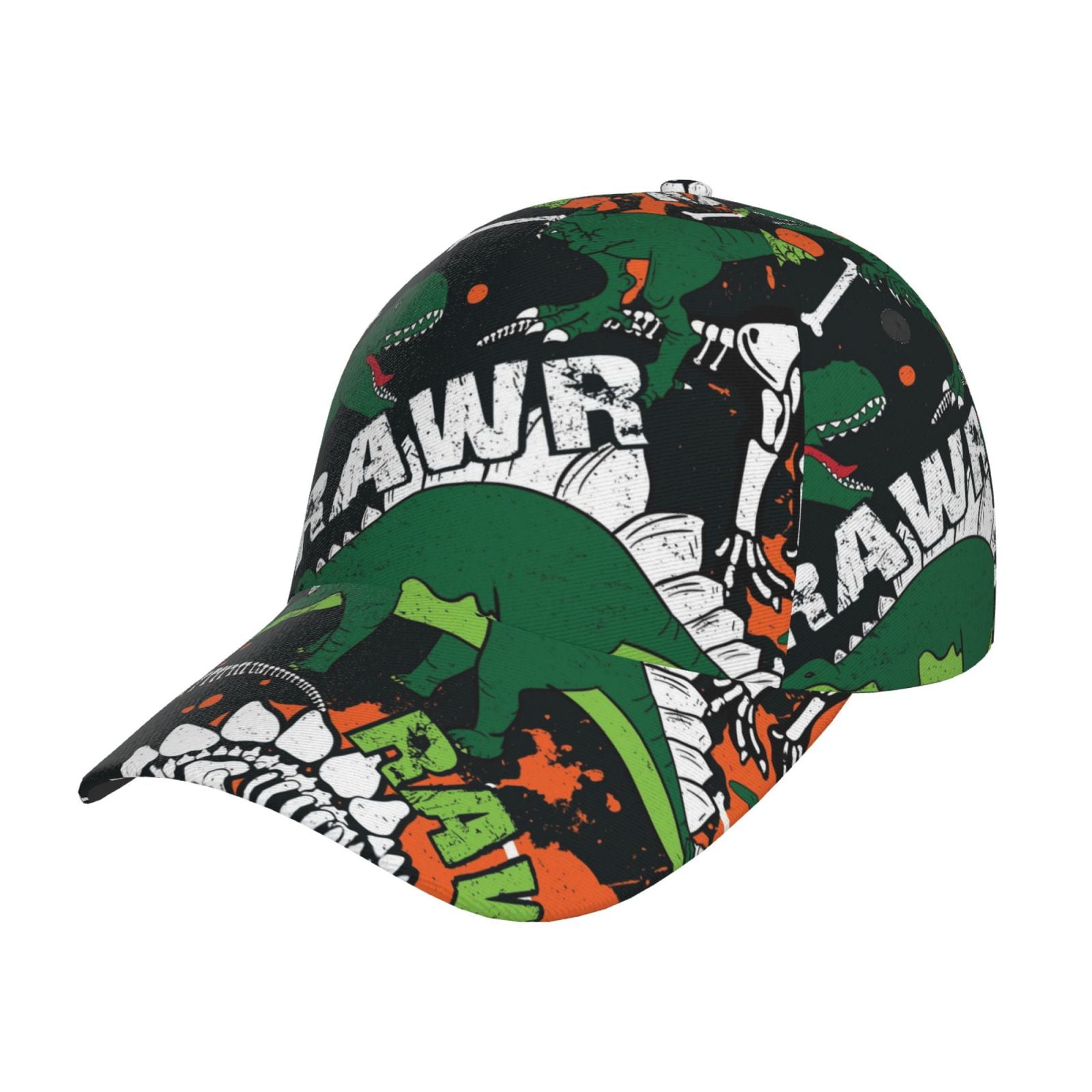 Fotbe Dinosaur Skeleton Baseball Cap, Dinosaur Skeleton Print Dad Hat ...