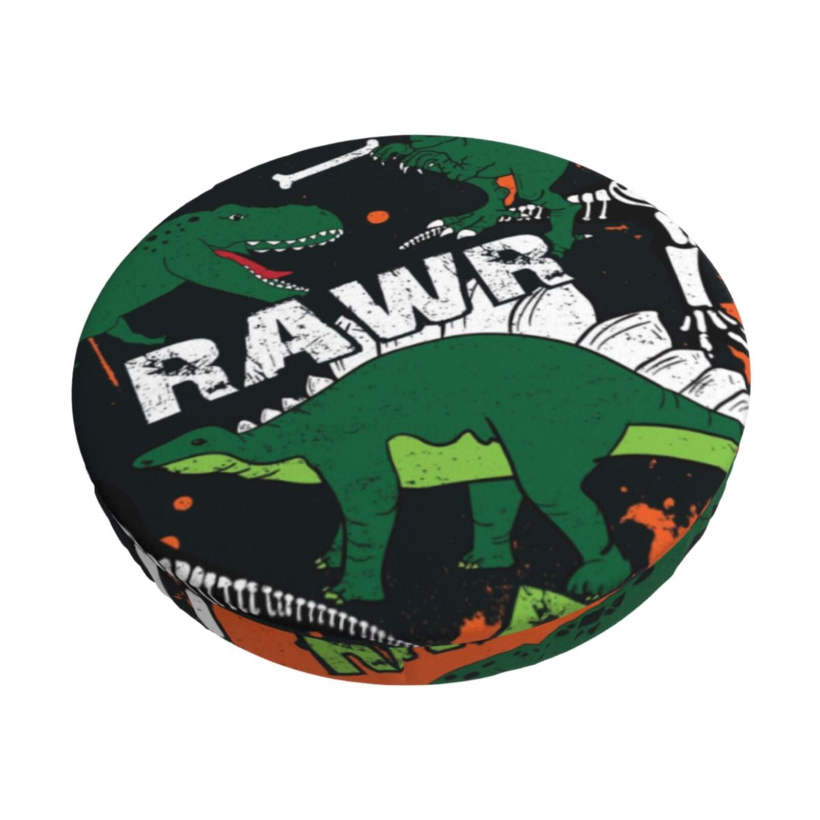 Fotbe Dinosaur Skeleton Stool Covers Round,Waterproof Round Bar Stool ...