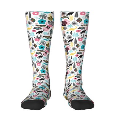 Cutieful Compression Socks Prints Wide Calf Color: Vibrant Leaves, Size ...